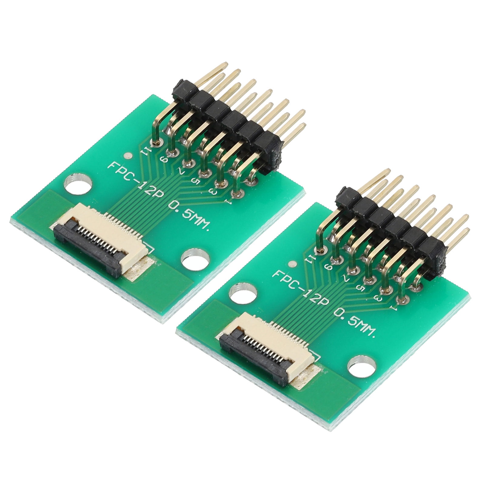 2pcs FFC FPC Connector Board 12 Pin 0.5mm Socket to 2.54mm Double Row Right Angle Pin Header ...