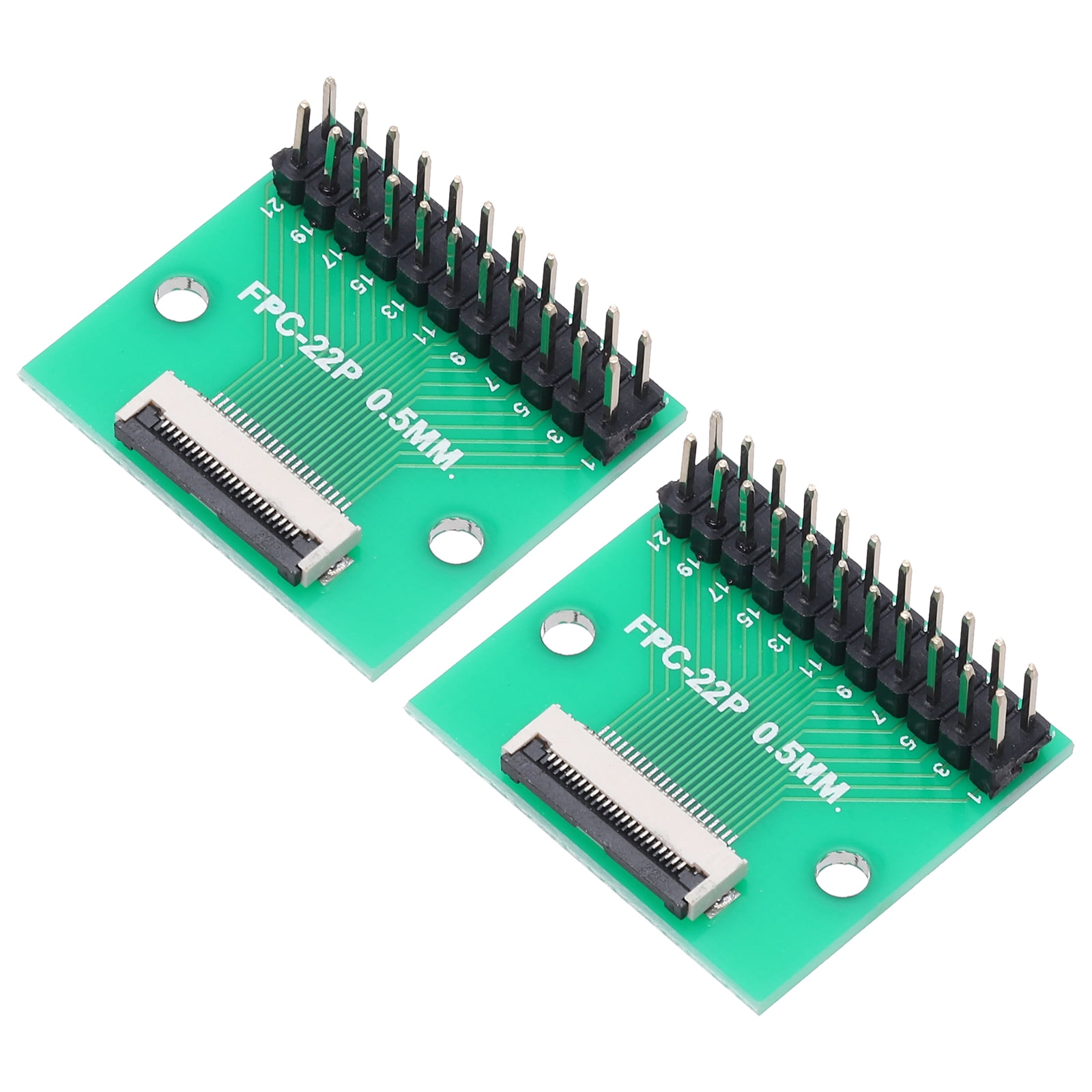 2pcs FFC FPC Connector Board 22 Pins 0.5mm Socket to 2.54mm Double Row Male Pin Header Strip ...