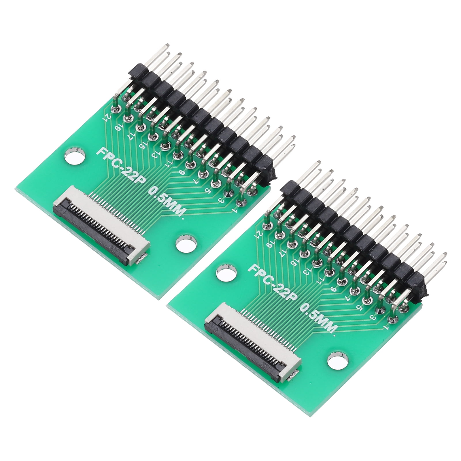 2pcs FFC FPC Connector Board 22 Pins 0.5mm Socket to 2.54mm Double Row Right Angle Pin Header ...