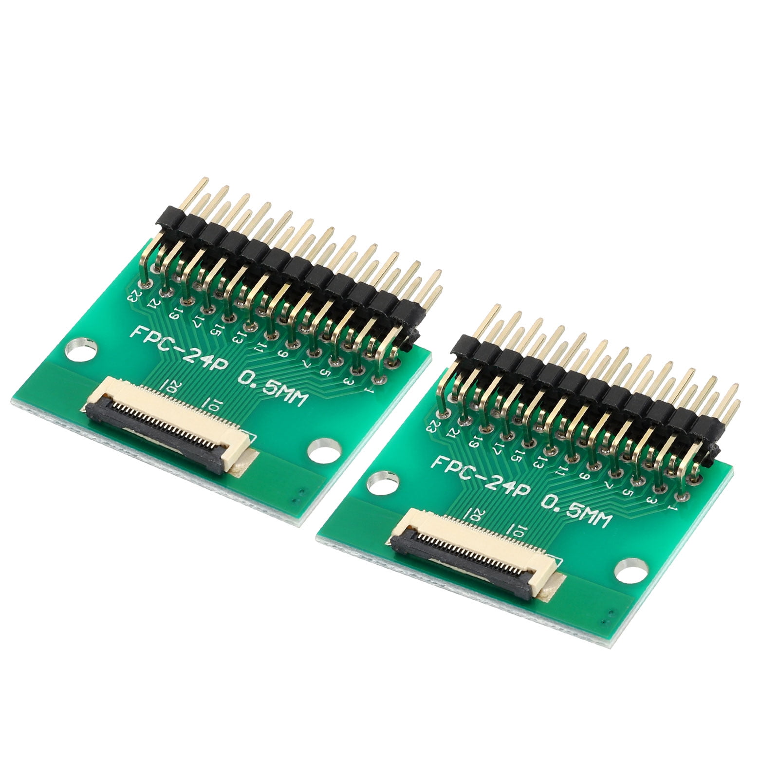 2pcs FFC FPC Connector Board 24 Pin 0.5mm Socket to 2.54mm Double Row Right Angle Pin Header ...