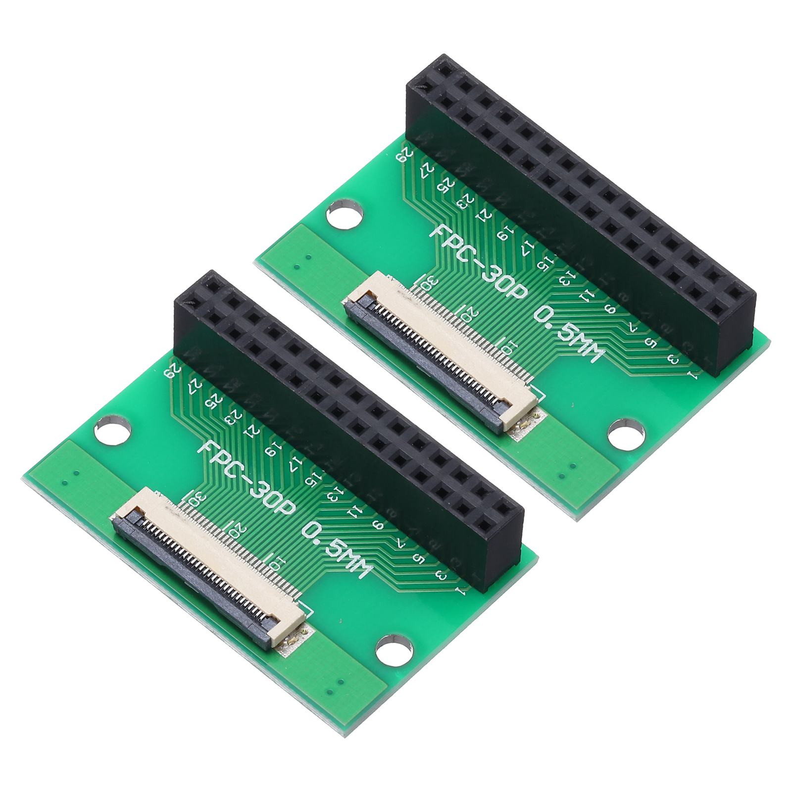 2pcs FFC FPC Connector Board 30 Pins 0.5mm Socket to 2.54mm Double Row Female Header Strip ...