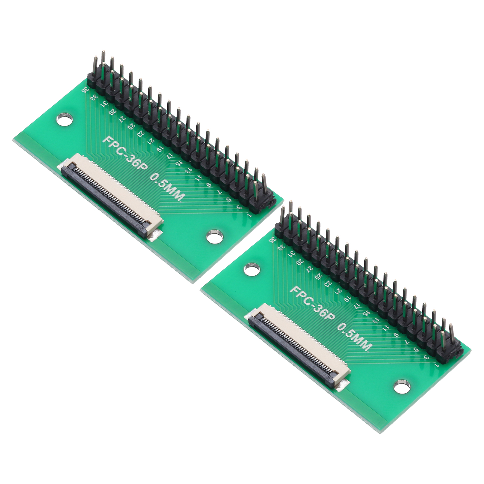 2pcs FFC FPC Connector Board 36 Pins 0.5mm Socket to 2.54mm Double Row Male Pin Header Strip ...