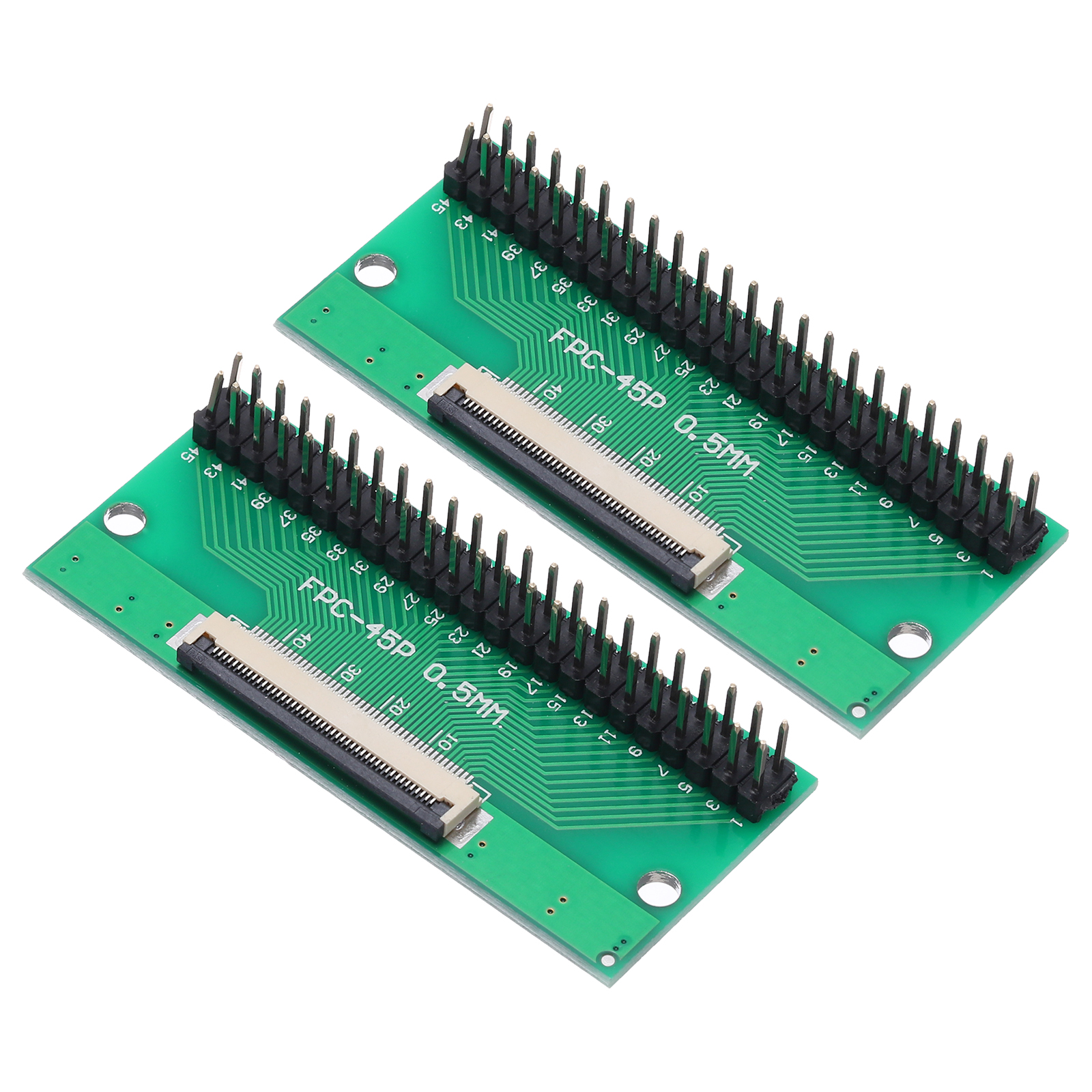 2pcs FFC FPC Connector Board 45 Pins 0.5mm Socket to 2.54mm Double Row Male Pin Header Strip ...