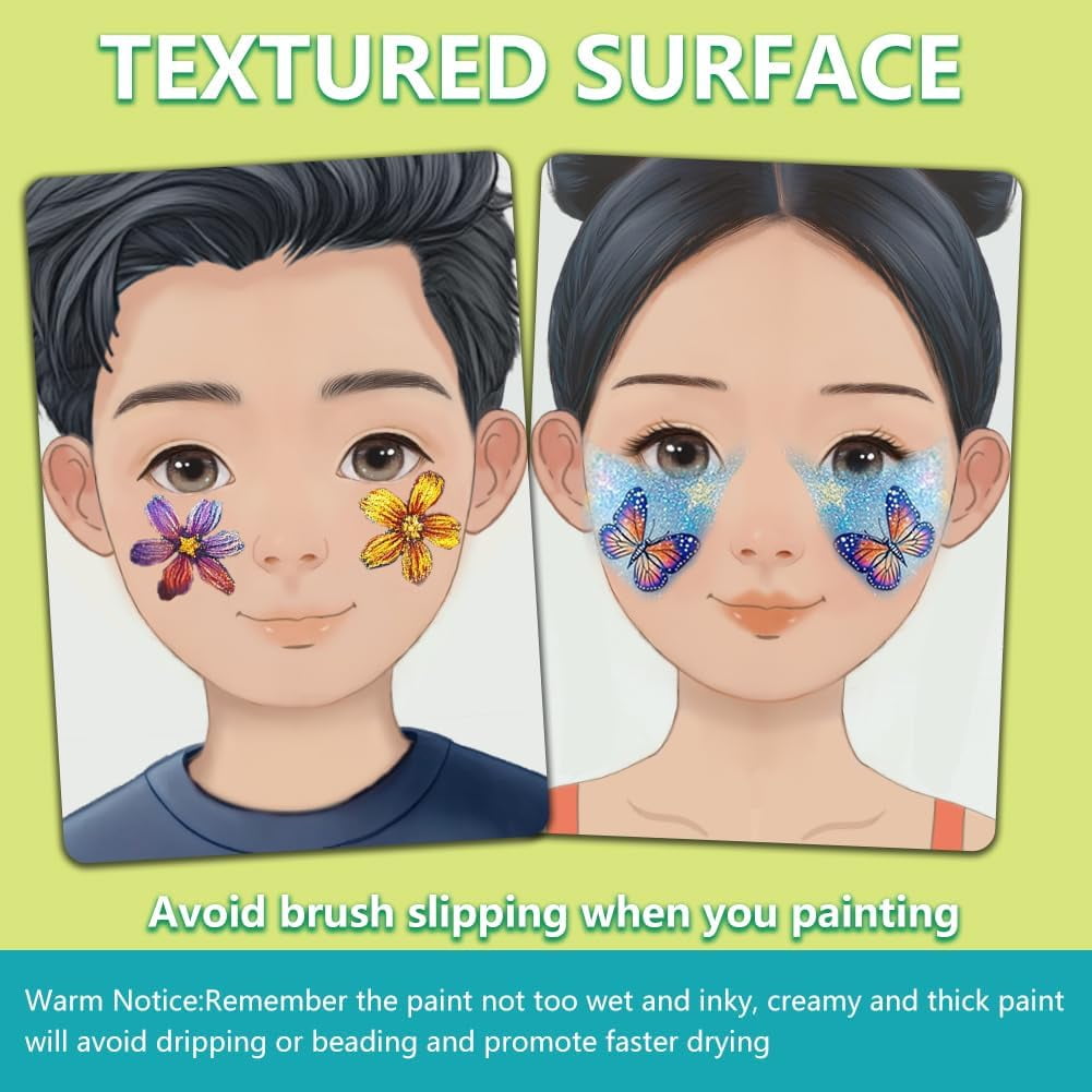 2pcs Face Painting Practice Board A4 Reusable Makeup Painting Practice ...