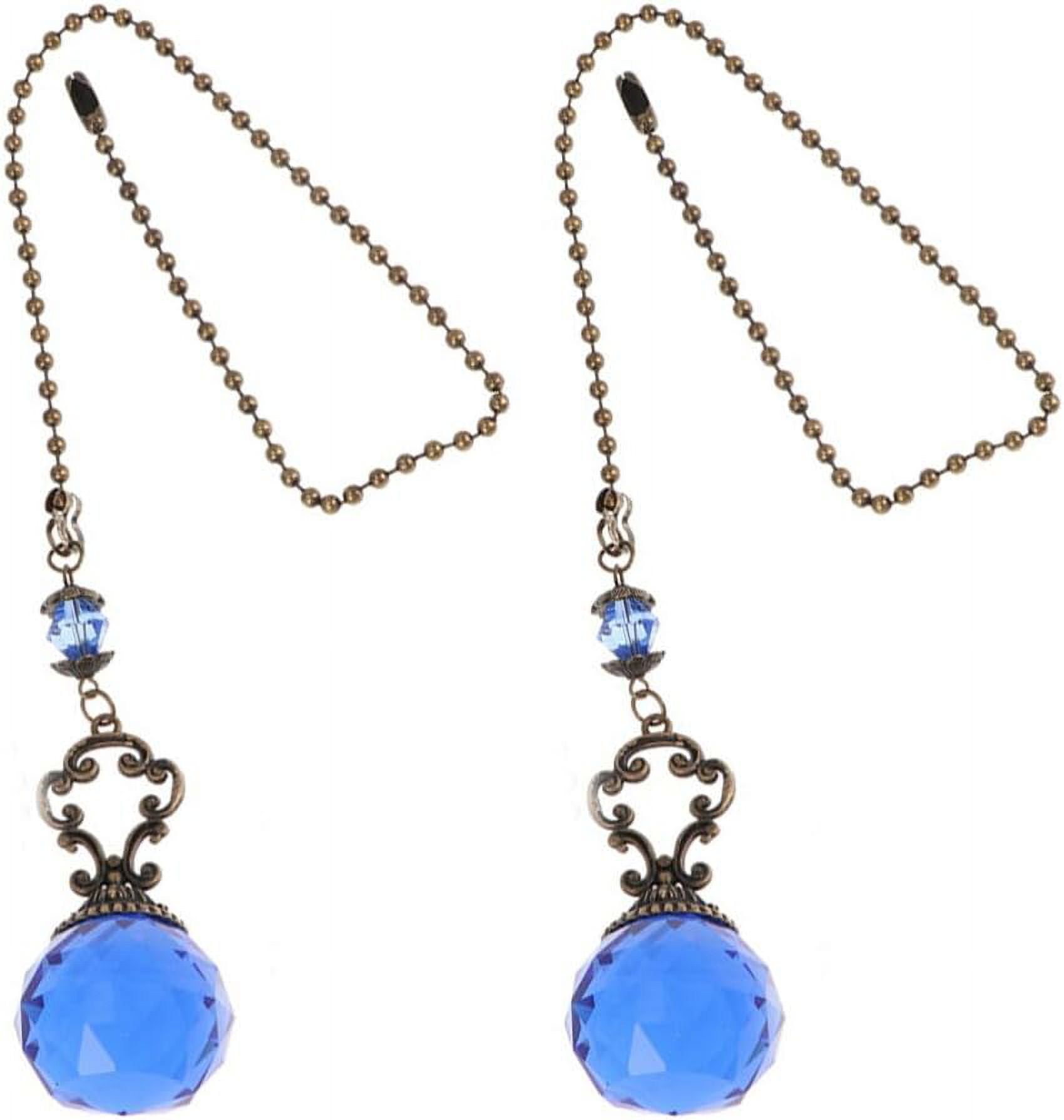 2pcs Crystal Ceiling Fan Pull Chain 30mm Clear Prism Ball Pull Chain ...