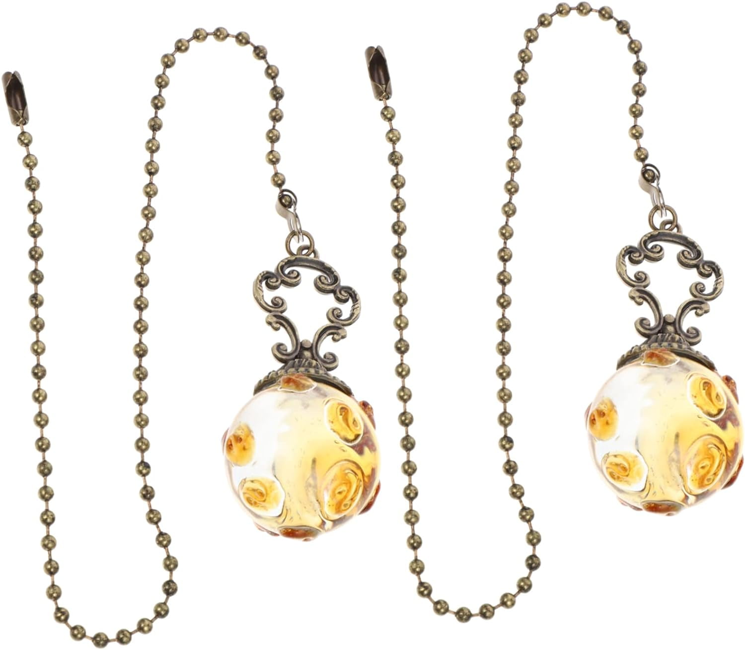 2pcs Fan Light Hanging Chain Finials for Lamps Globe Chandelier Vintage ...