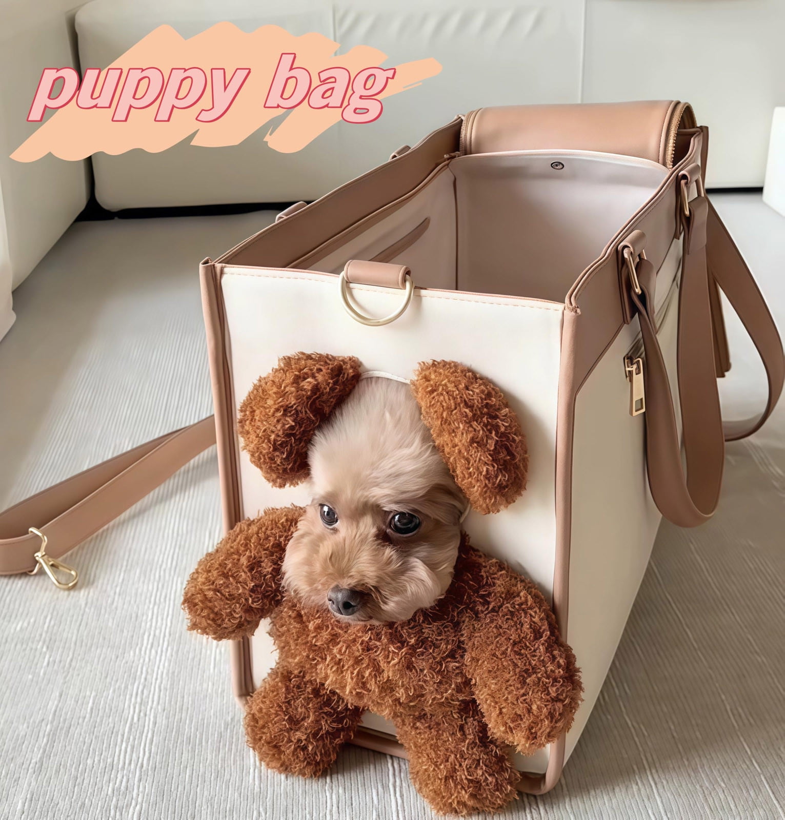 2pcs Fashionable Small Dog Bag Ca Rrier Pu Leather Dog Purse Convenient ...