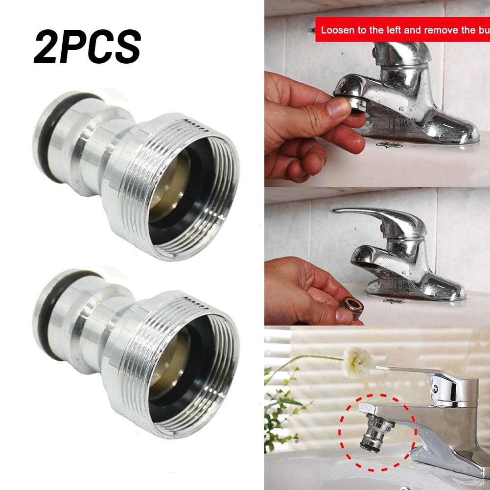 2pcs Faucet Adapter Garden Hose Brass Plug-in Coupling M22 IG M24 AG ...