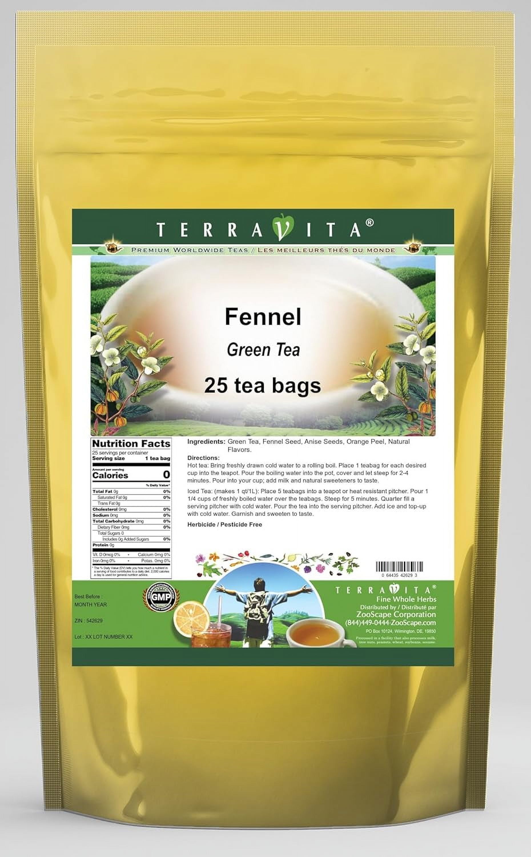 2pcs Fennel Green Tea (25 tea bags, ZIN: 542629) - Walmart.com