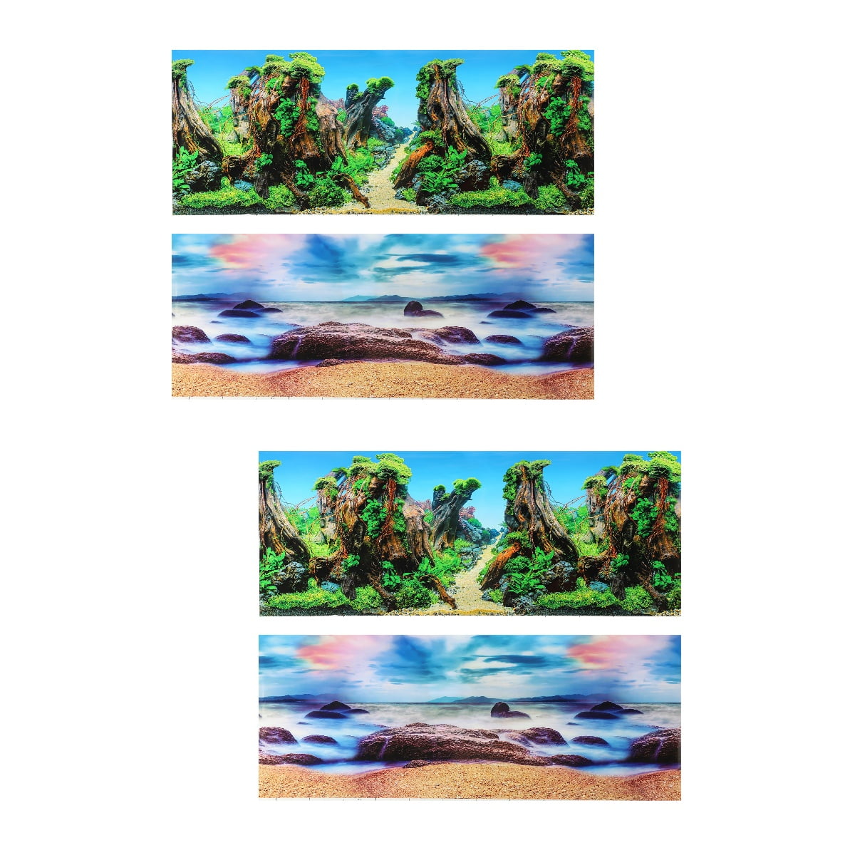 2pcs Fish Tank Backgrounds Paper 3D Fish Tank Sticker Aquarium ...