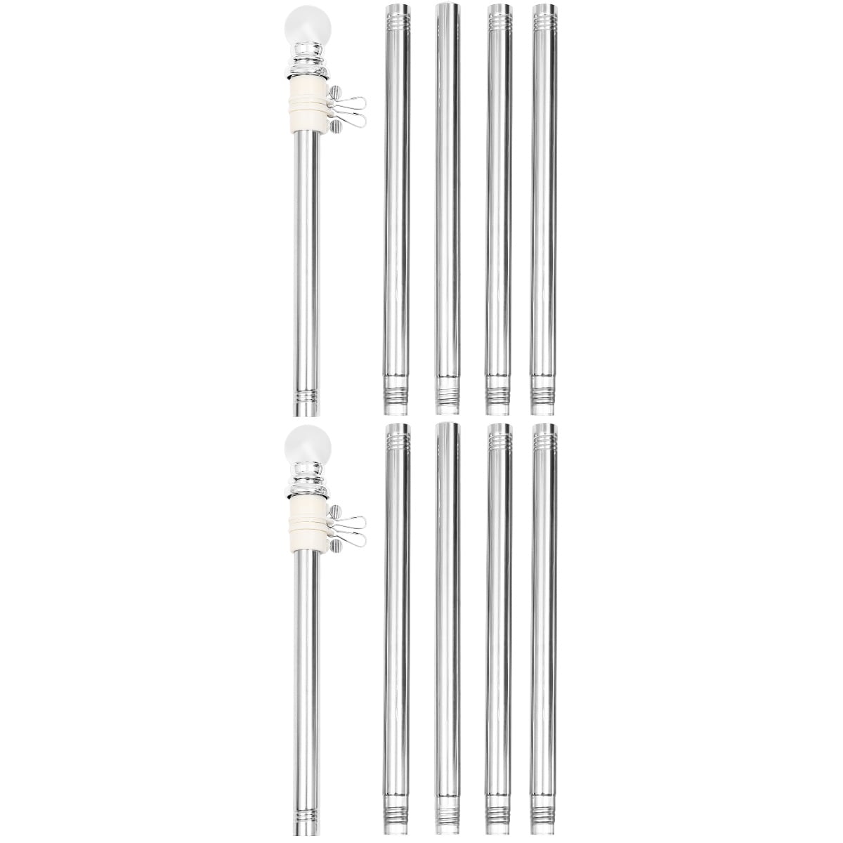 2pcs Flag Pole Kit Stainless Steel Wall Mount Flagpole with Rotating ...