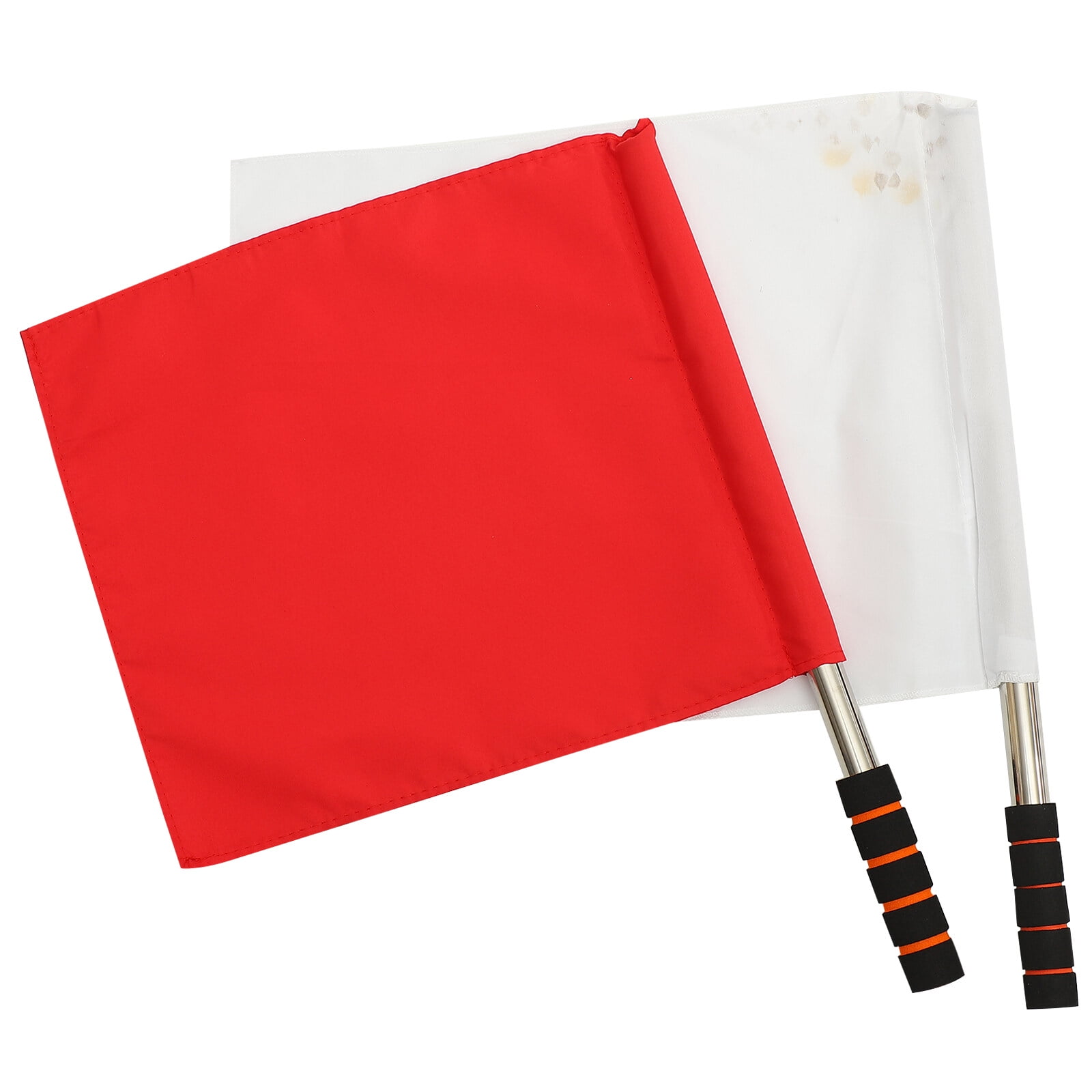 2pcs Flags Red White Hand Flag Soccer Referee Flag Safety Flag Football Hand Flag Sports ...