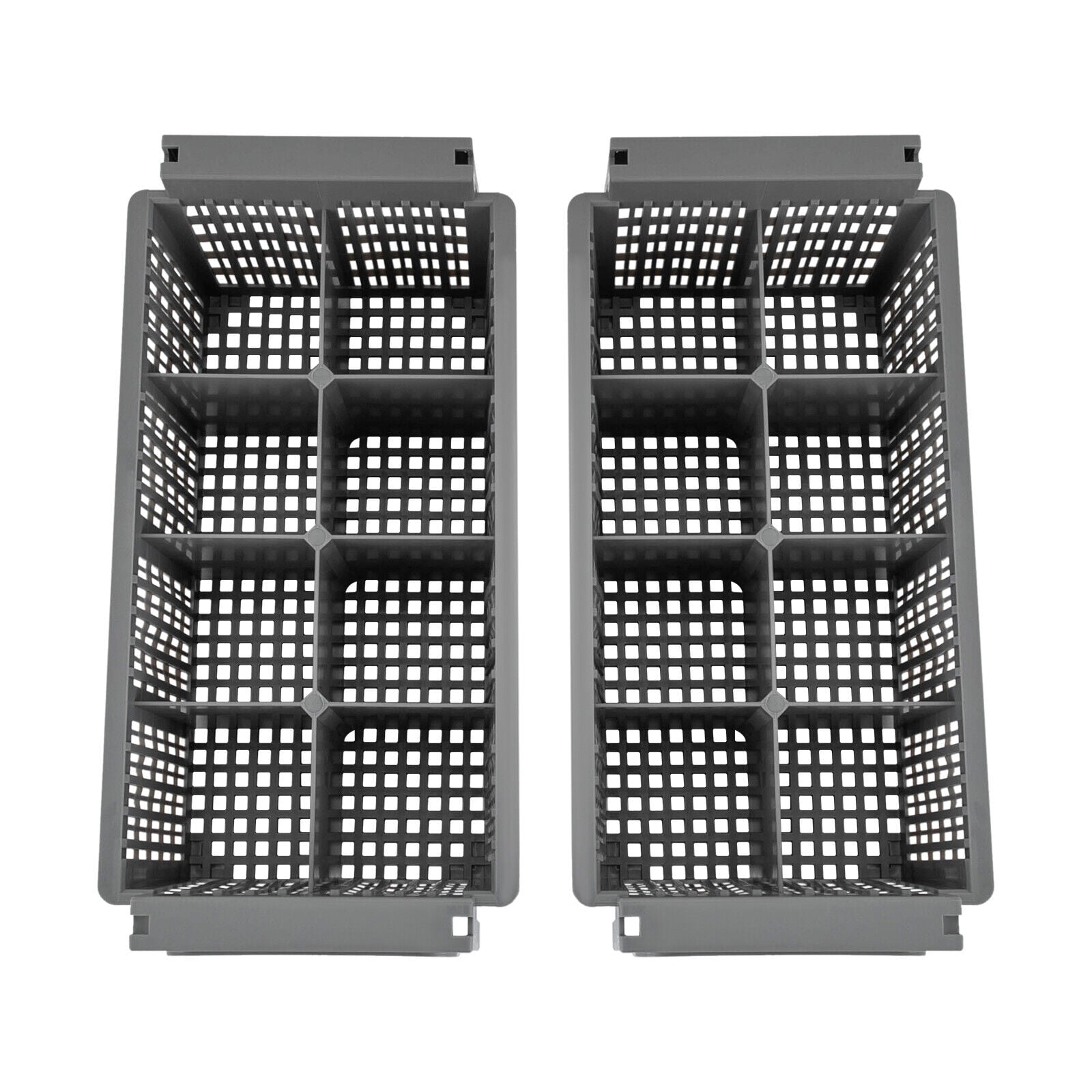 2pcs Flatware Set in PP Buffet 8 Compartments Flatware Drying Container ...