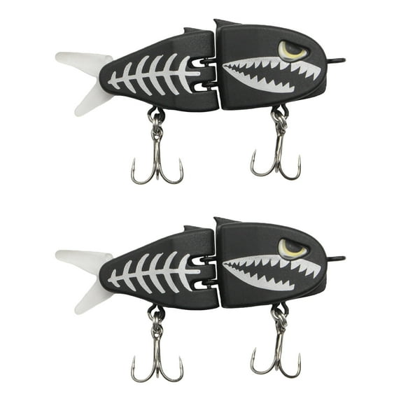 2pcs Flexible Tail Fishing Lures Crankbait with Double Hook Slow ...