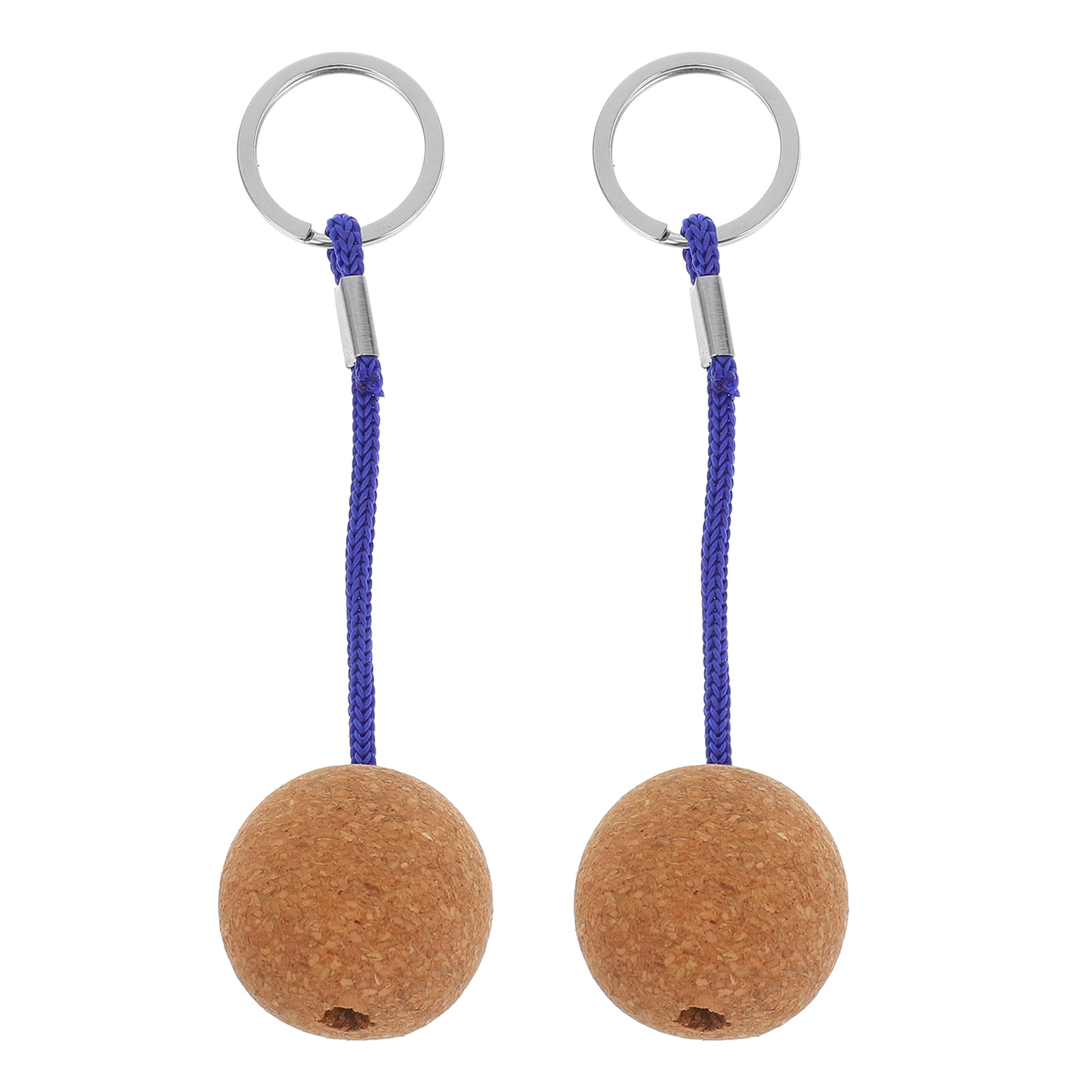 2pcs Portable Cork Wood Ball Keychain Float for Water Sports Kayaking ...
