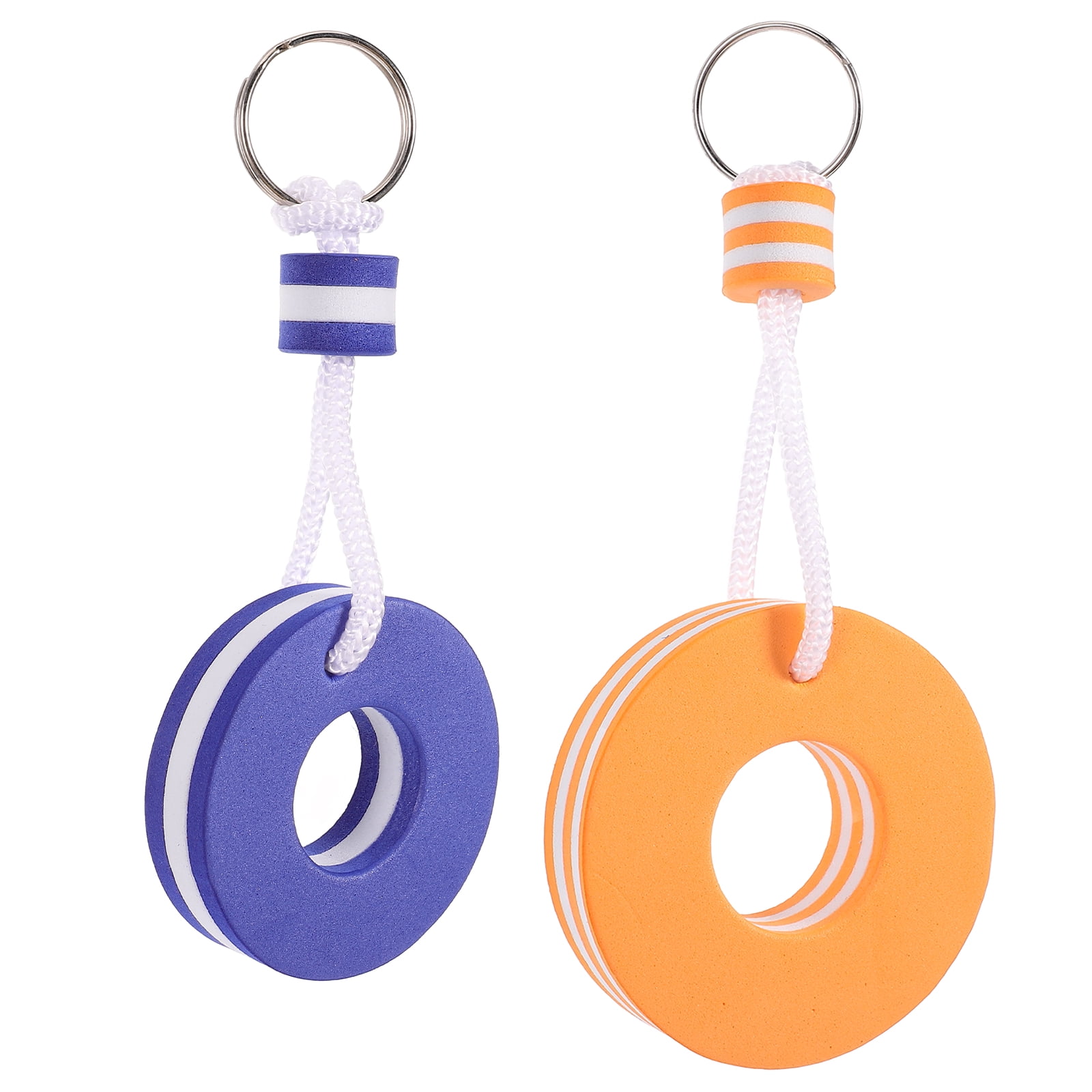 2pcs Floating Keyrings Round Float Key Rings Water Buoyant Keychains ...