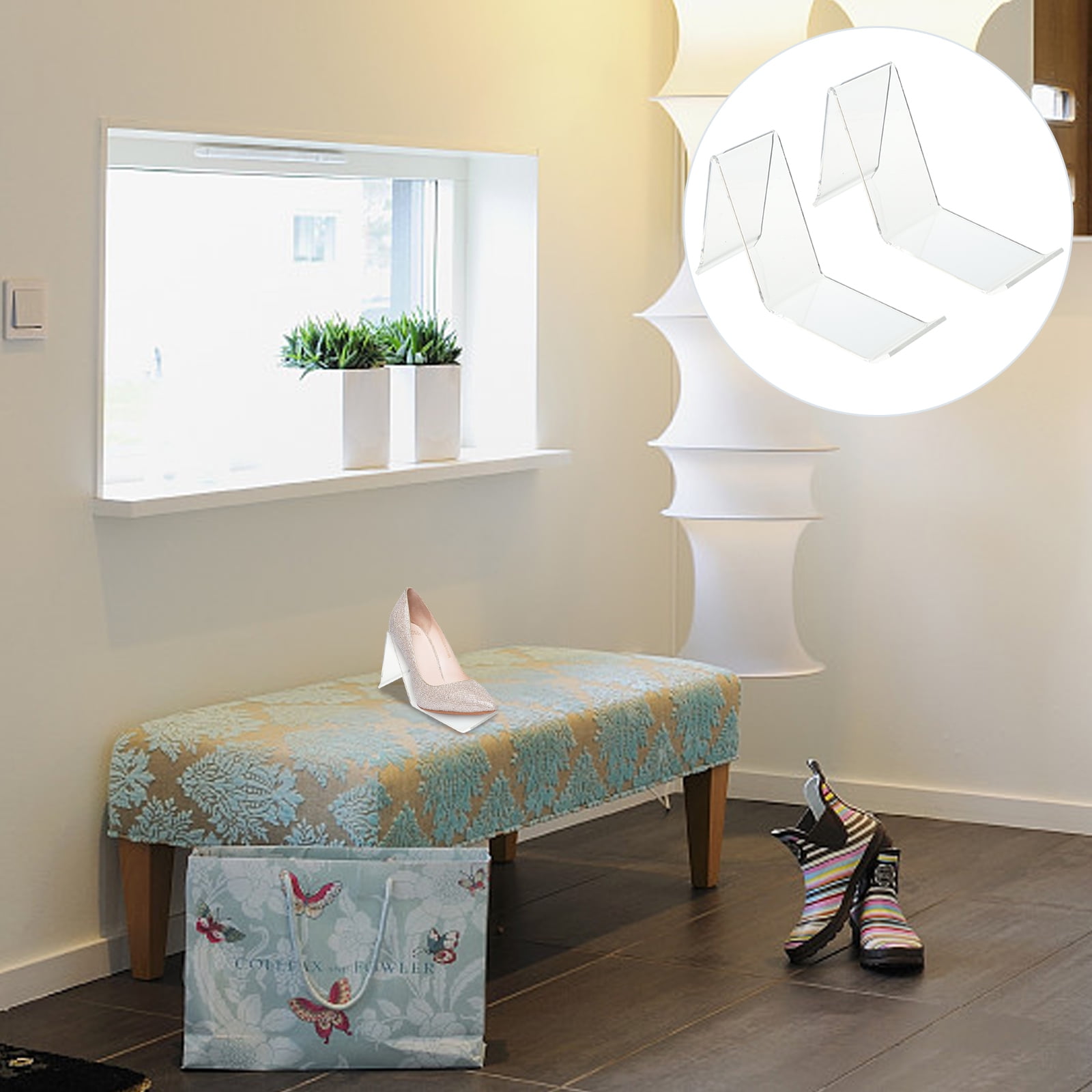 2pcs Floating Shoe Display Shelves Wall Mount Clear Sneaker Shelves ...