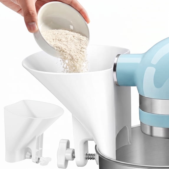2pcs Flour Funnel Stand Mixer Attachment for 4.5 - 7 Quart Plastic Wide ...