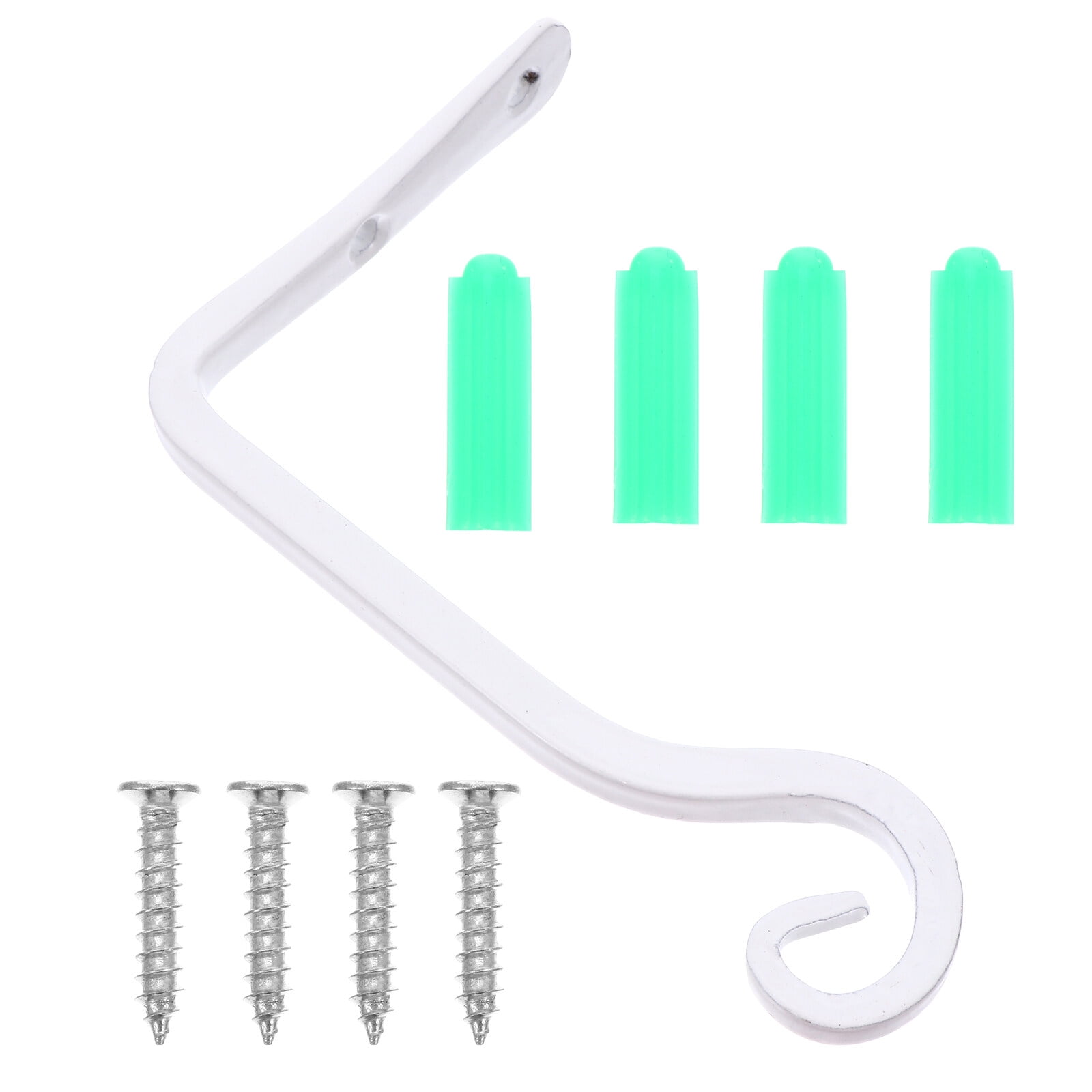 White Iron Wall Hooks for Home Use Durable with Smooth Surface 2 Pieces ...