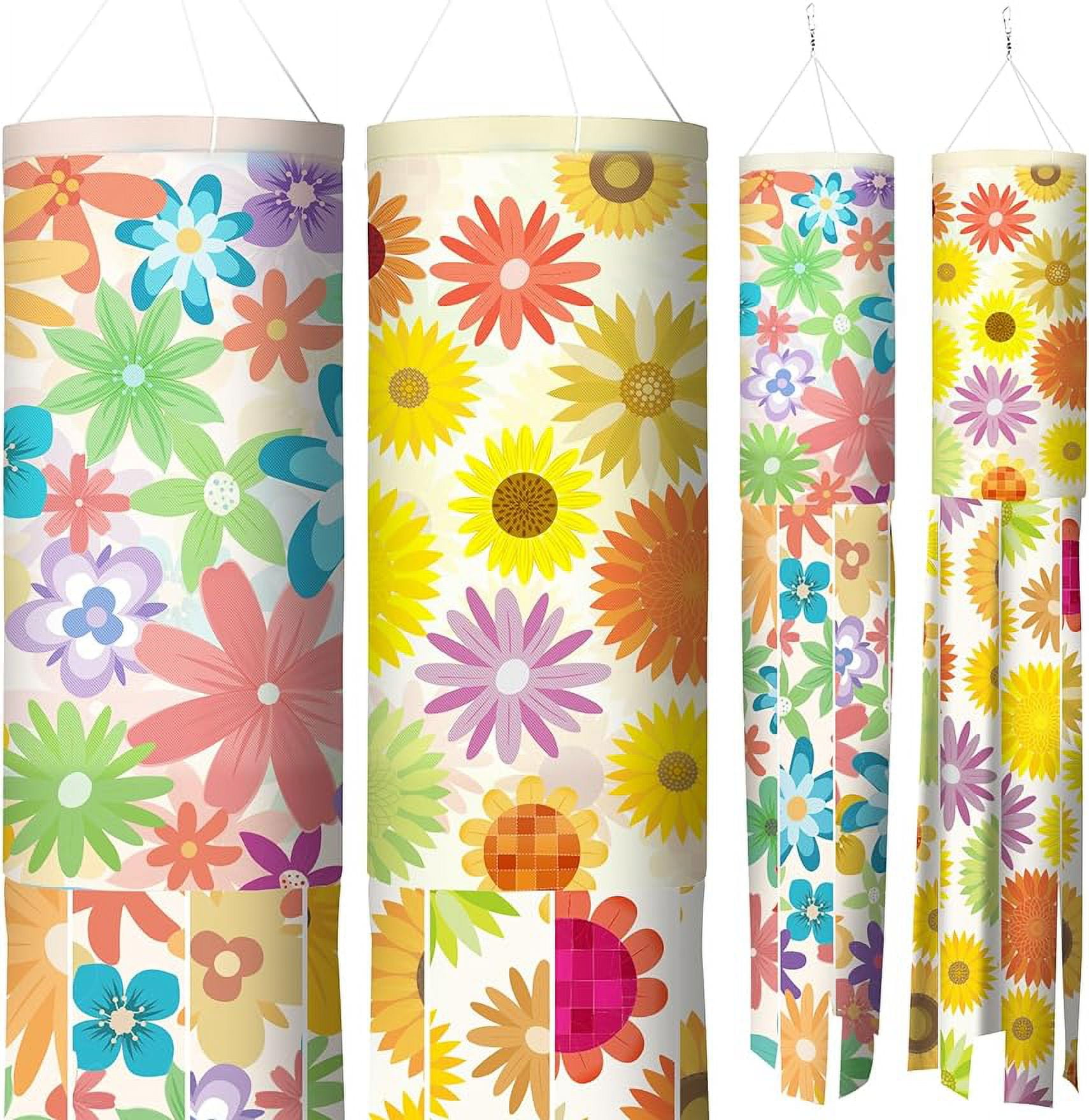2pcs Flowers Windsock Sunflowers Daisy Windsock 40 Inch Swivel Hook ...