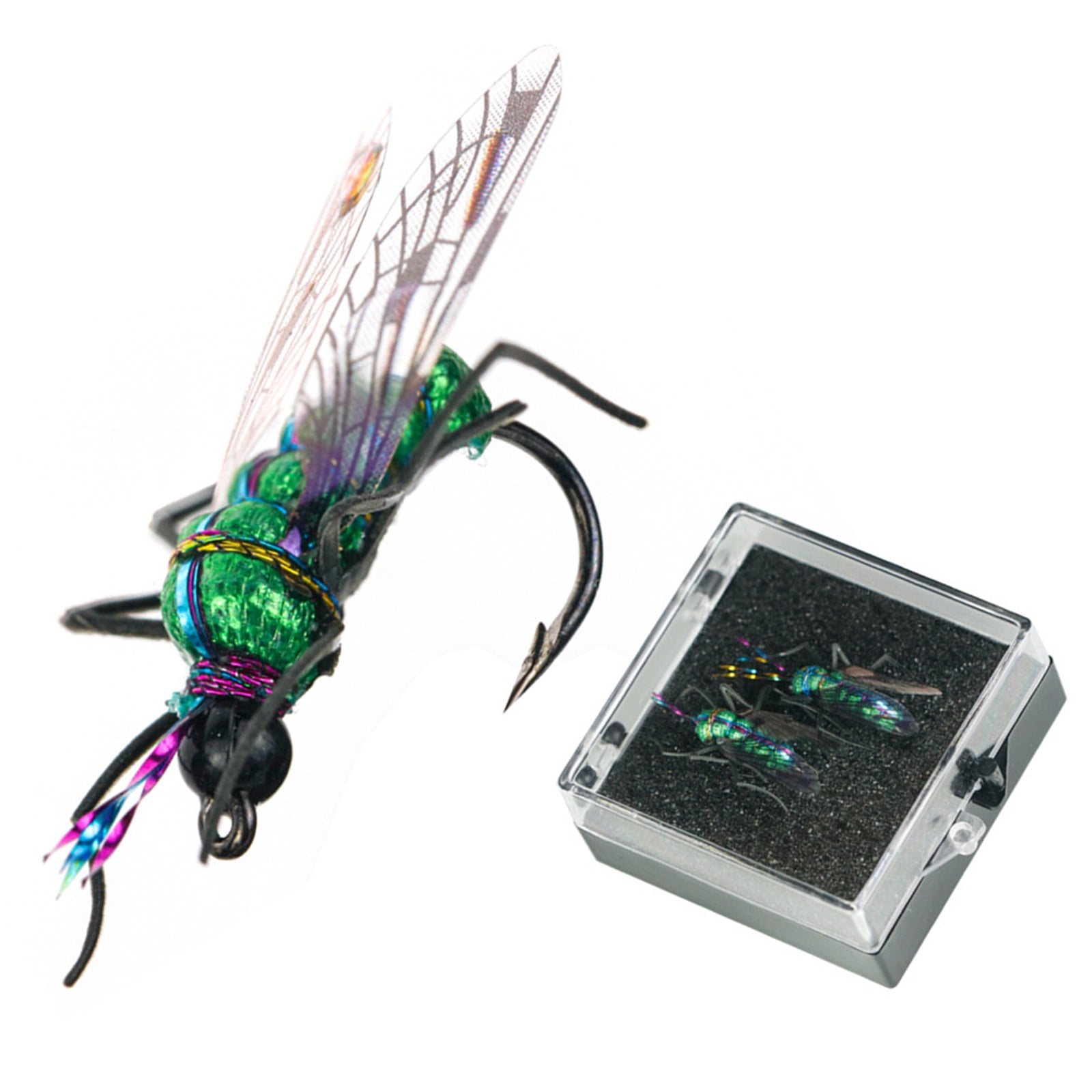 2pcs Fly Bees Floating Lure with Box Artificial Lures Attractant Baits ...