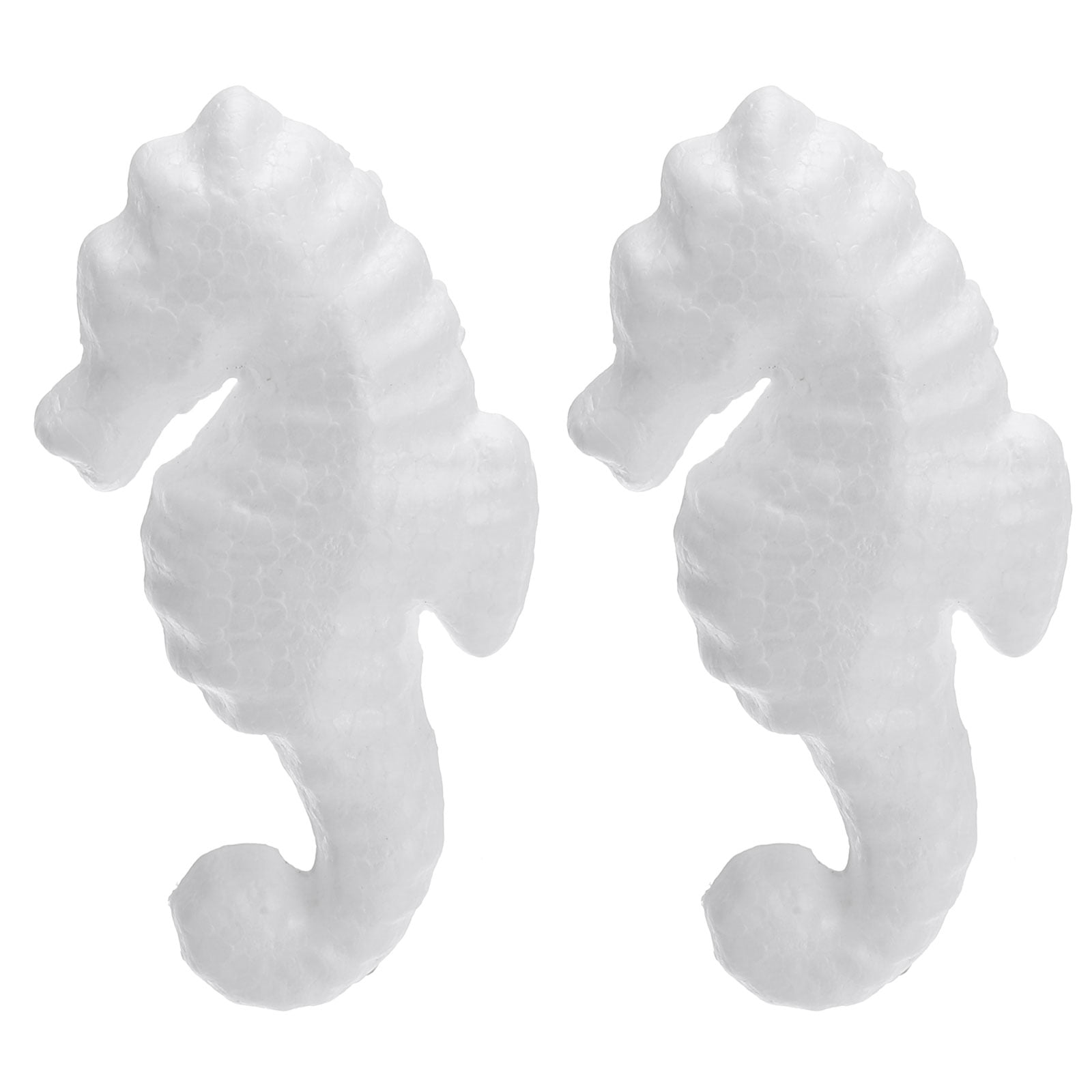2pcs Foam Sea Horse, 4.3in Sea Horse Foam Animal White Foam Shapes Bulk ...