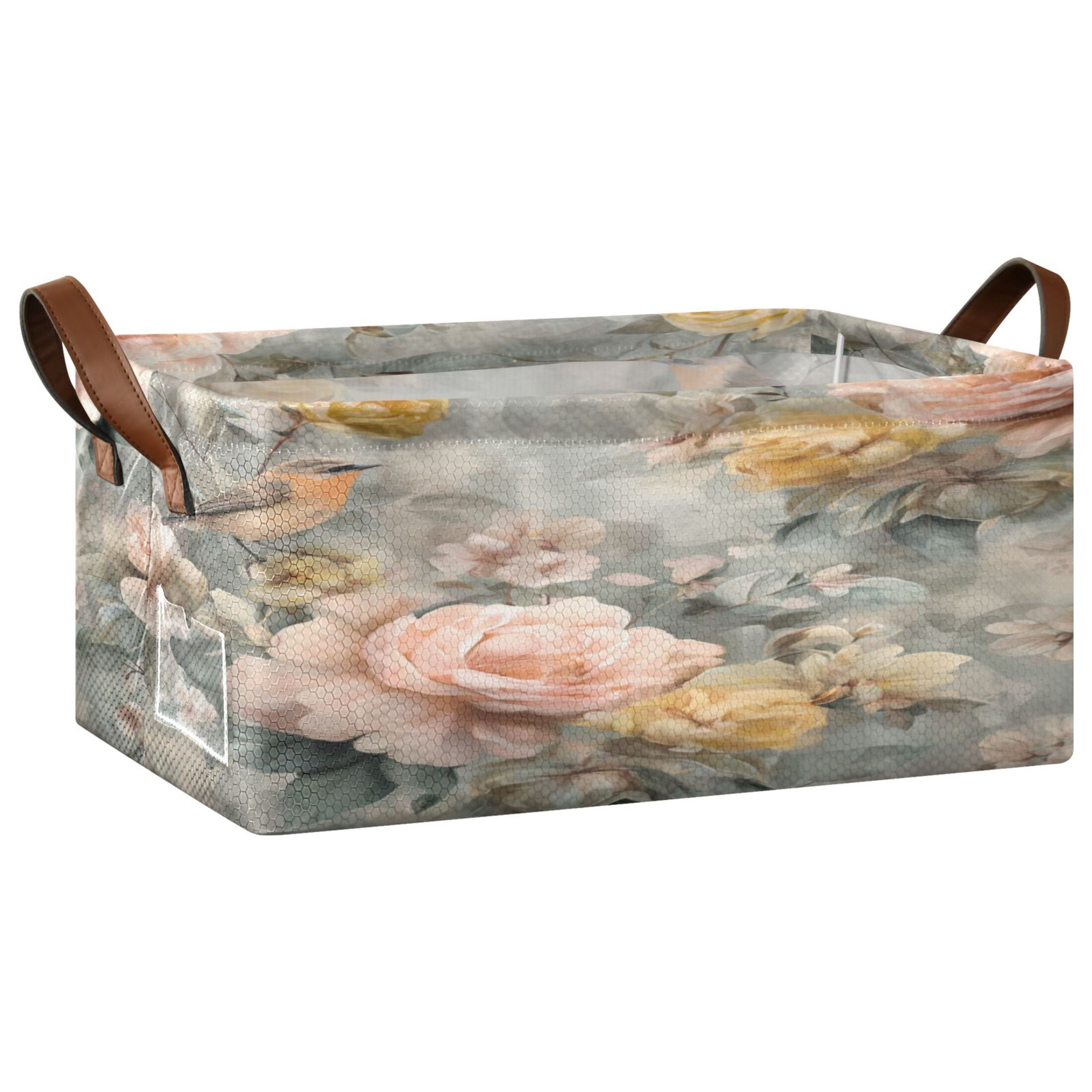 2pcs Foldable Iron Frame Storage Basket Open Basket Bins Versatile ...