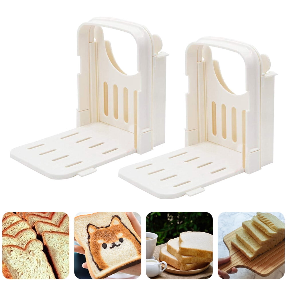 2pcs Foldable Plastic Loaf Sandwich Bread Slice Cutter Shelf Bread ...