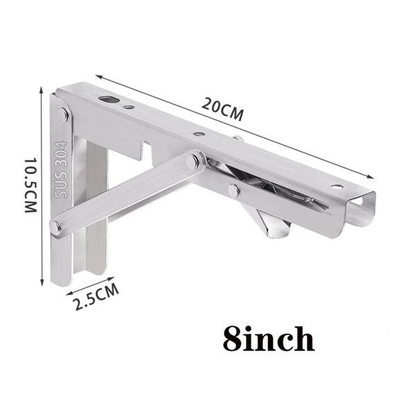 1Pair Heavy Duty Metal Collapsible Shelf Bracket - DIY Wall-Mounted ...