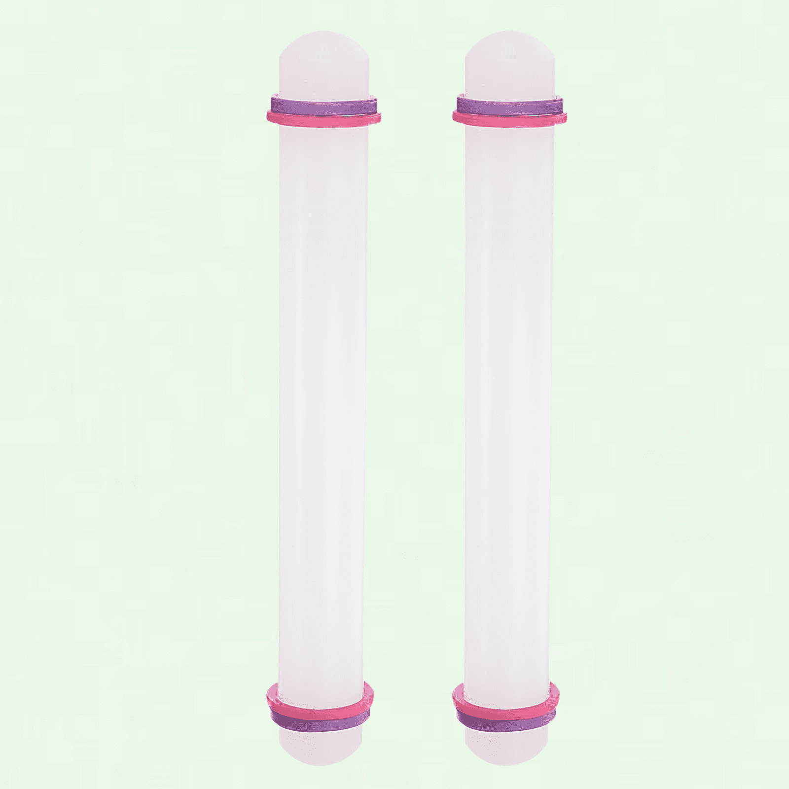 Adjustable Fondant Rolling Pin Set, 2pcs 12" x 1.38" Non-Stick Plastic ...