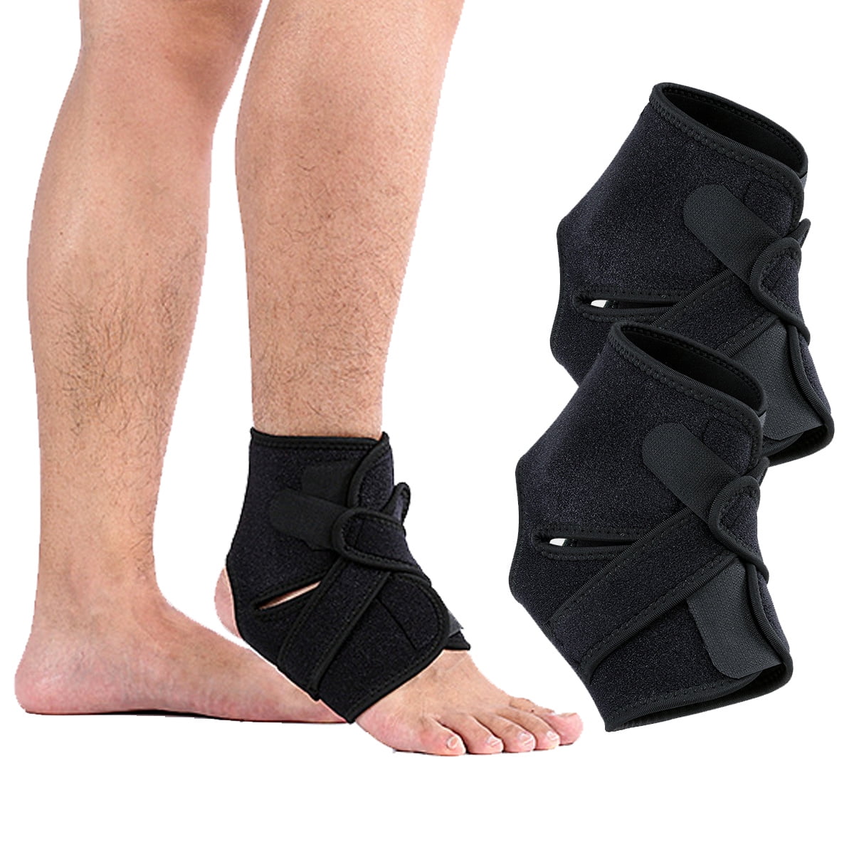 2pcs Foot Ankle Wrap - Right and Left Foot Support Sleeve Brace for Men ...