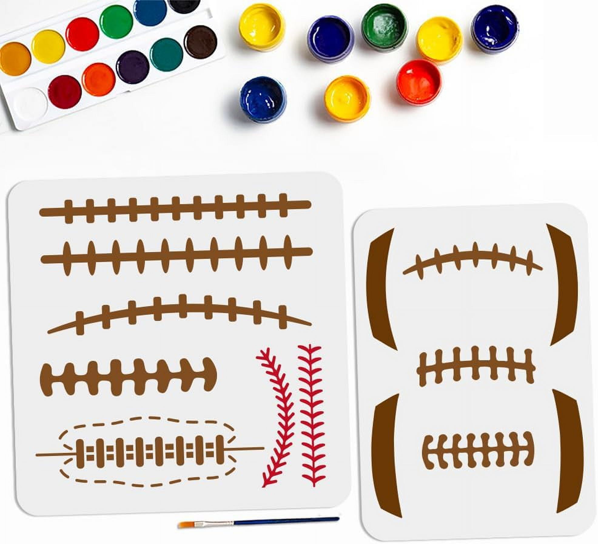 2pcs Football Sewing Thread Stencil 11.8×11.8/11.7×8.3inch Large ...