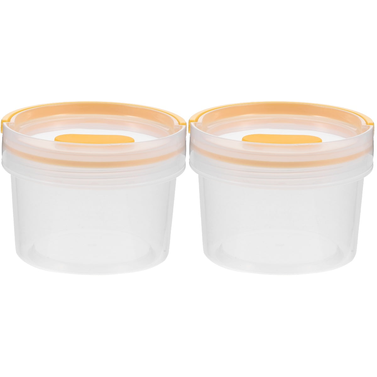 2pcs Freezer Sealing Box Transparent Ice Cream Container Round Yogurt ...