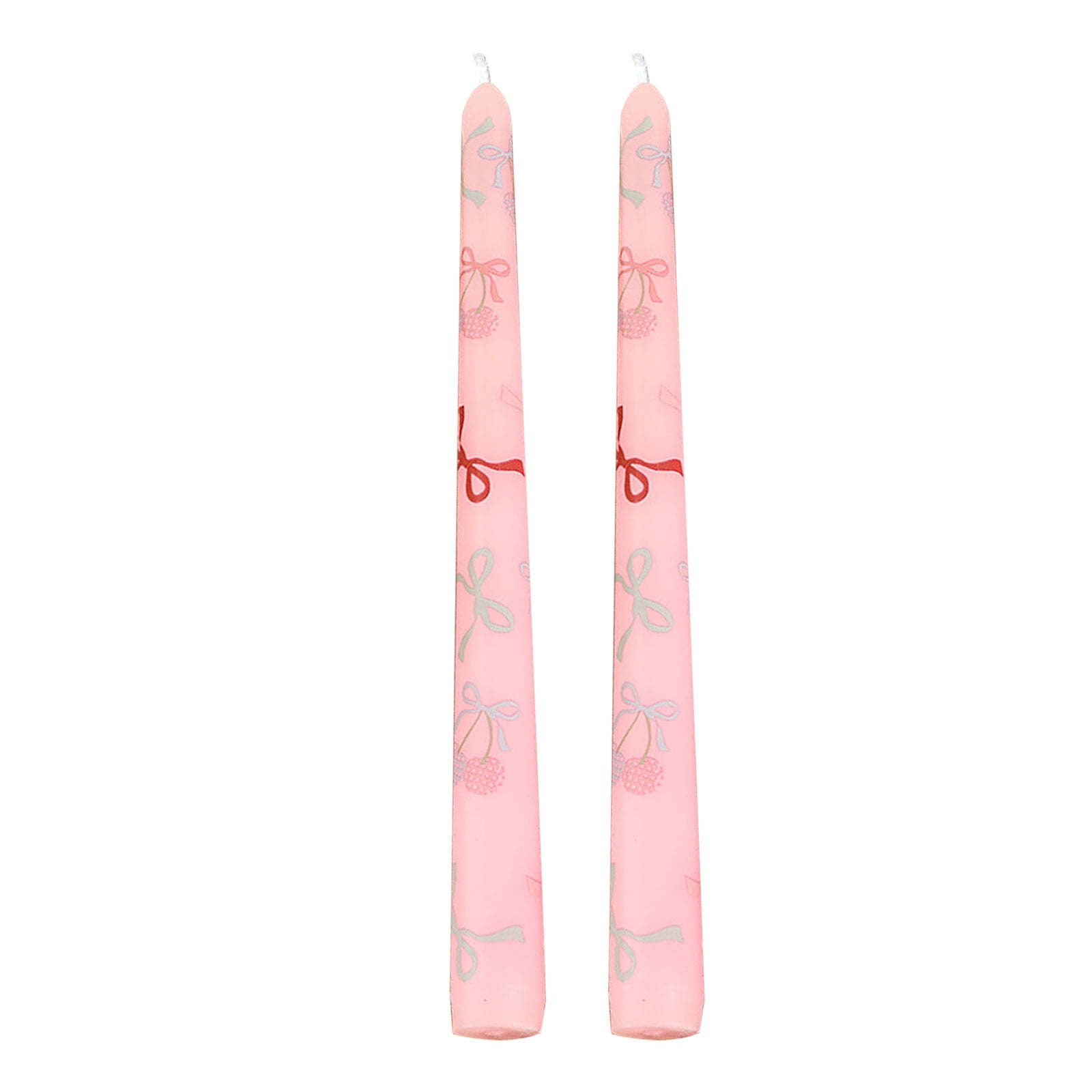 2pcs French Long Rod Candles,Romantic Heart Print Candles Tall,Romantic ...