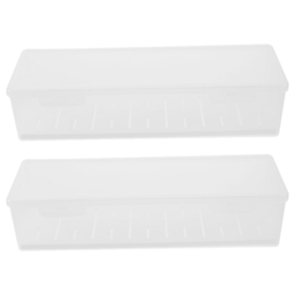 2pcs Fridge Storage Box with Draining Plate Fruit Box Bread Box Noodle ...