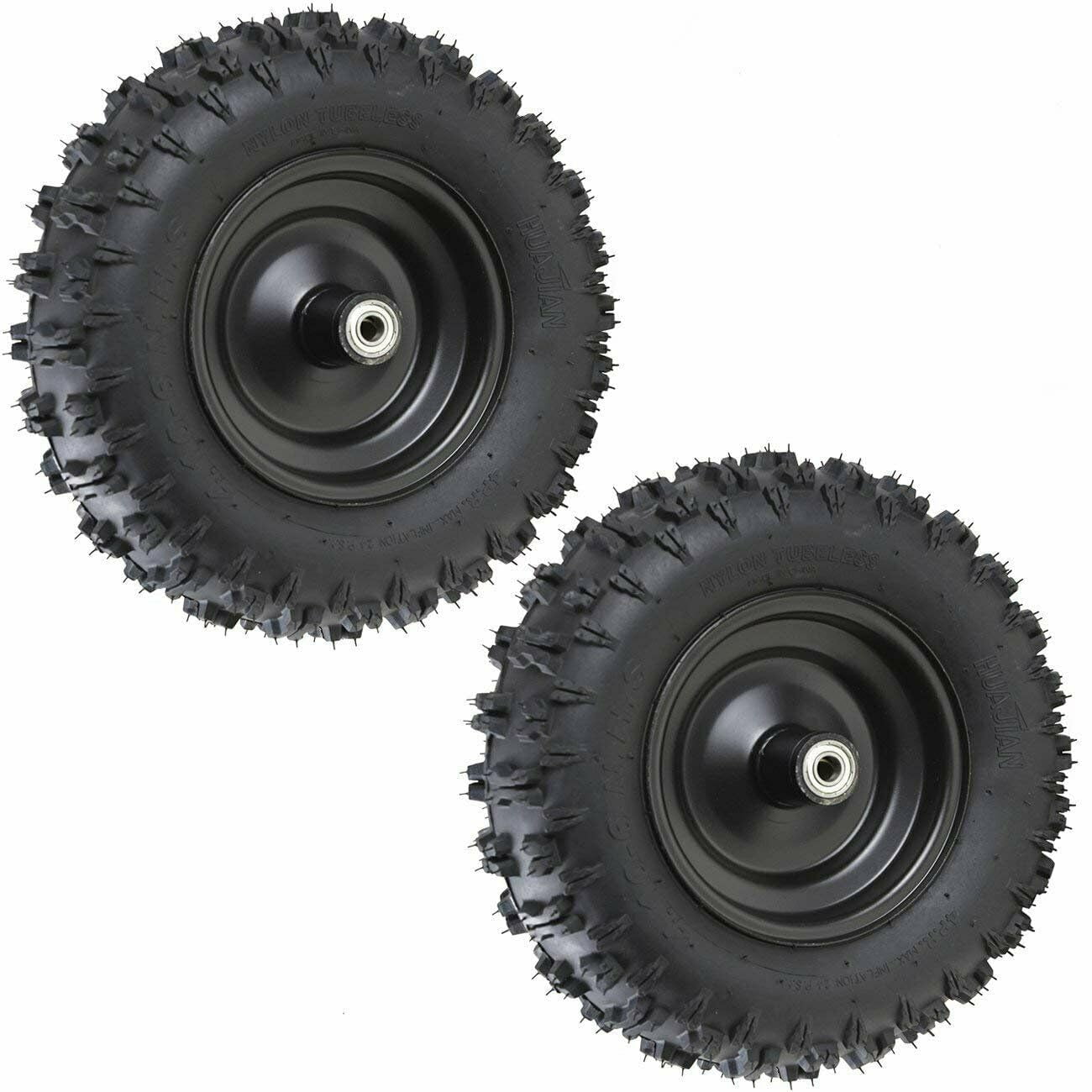 2pcs Front 4.10-6 Tires and Wheels Rims and 12mm Bearings 6" Go Kart ...
