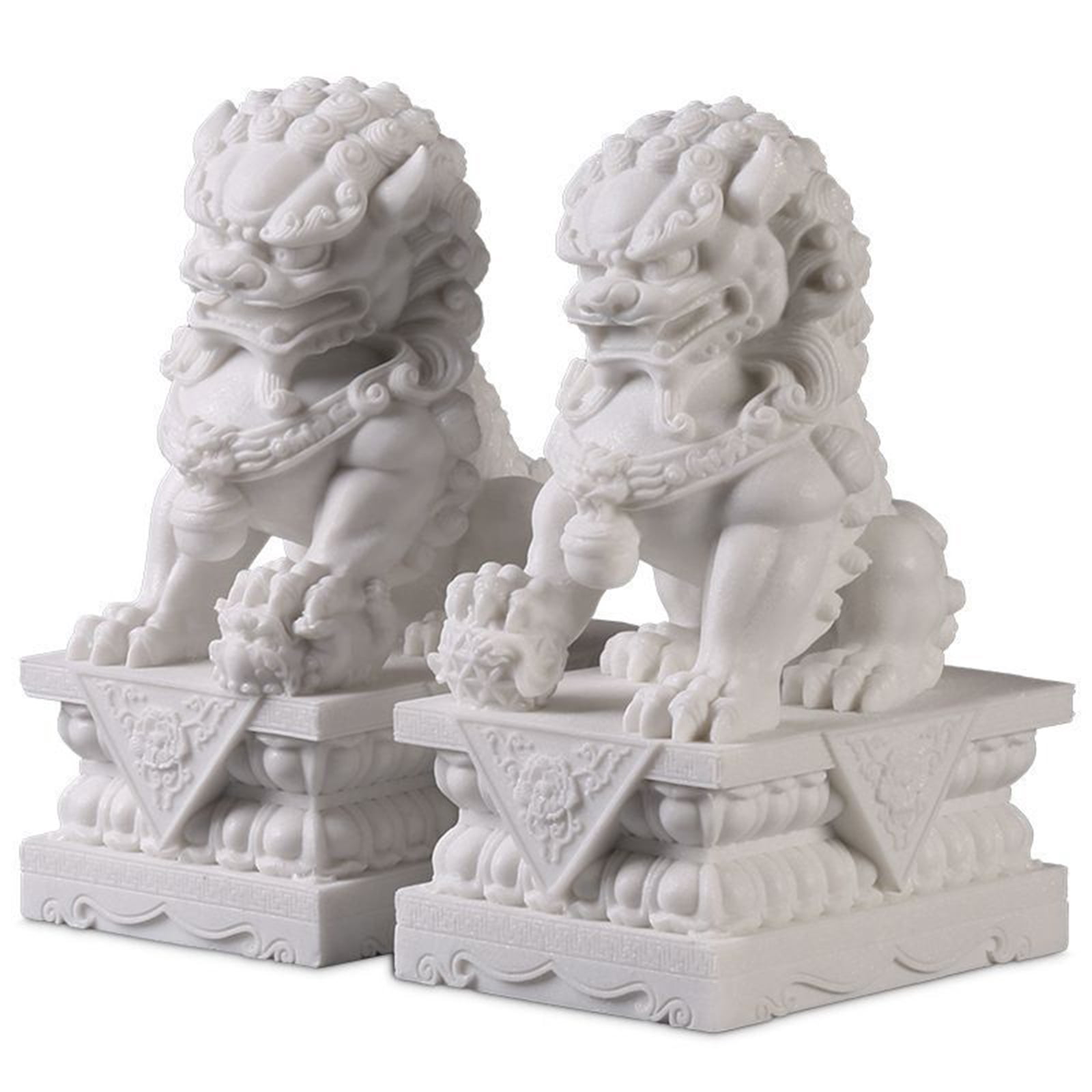 2pcs Fu FOO Dog Figures Statue, Lion Figure, Chinese Lion Statues Home ...