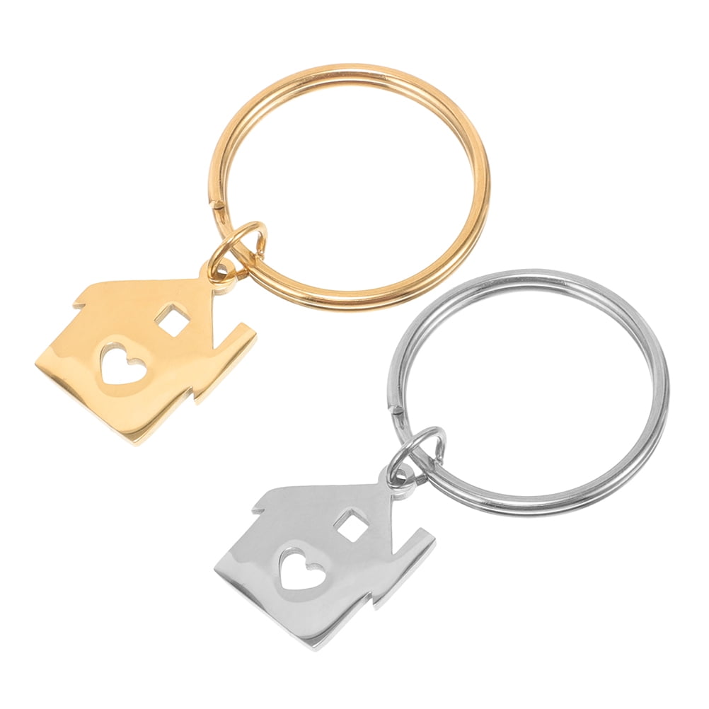 2pcs Funny House Key Ring Precision Stainless Steel House Shape ...