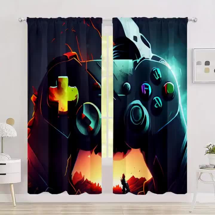 2pcs Game Play Handle Controller Gamepad Kids Curtains Blinds Window ...