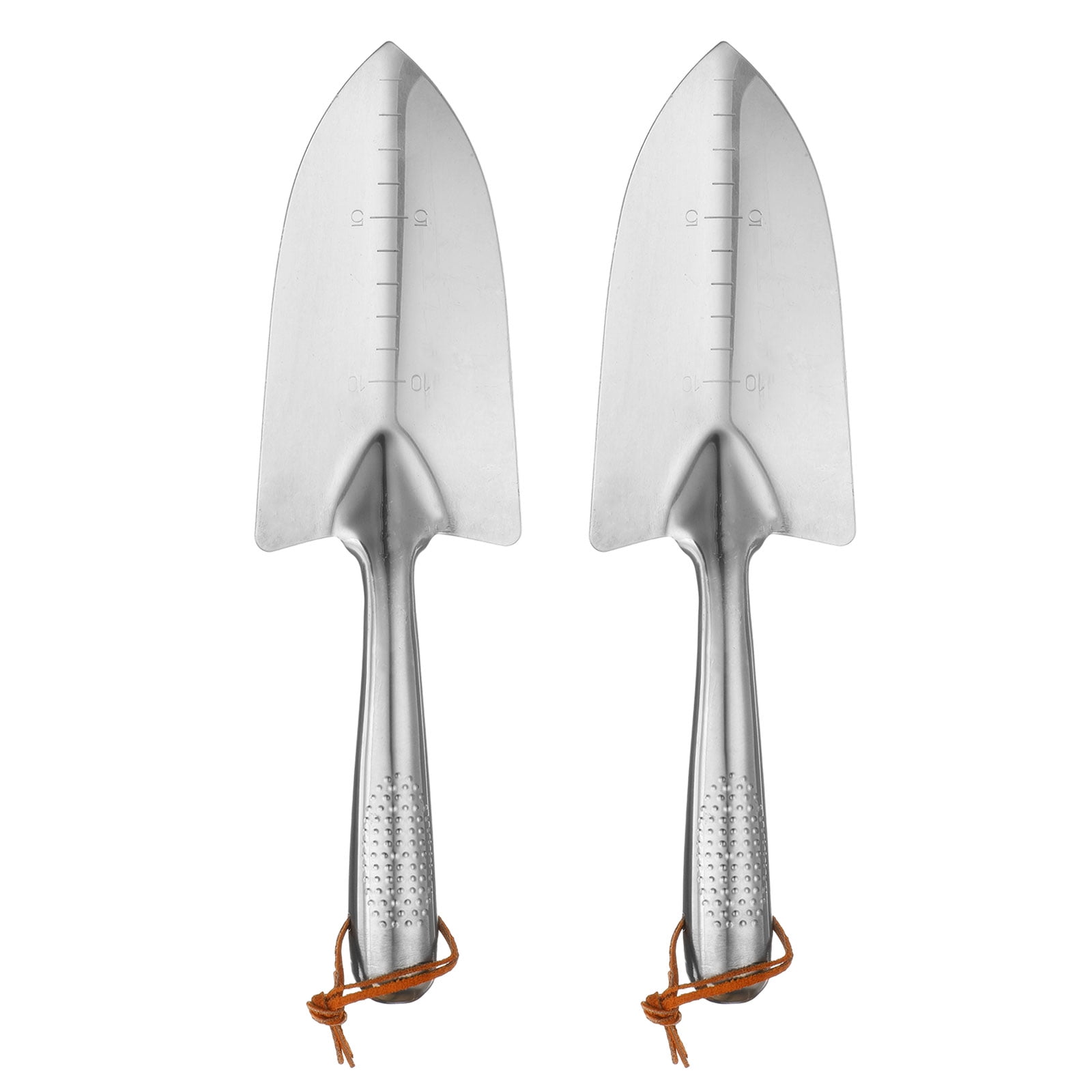 2pcs Garden Hand Shovel 11.4 x 3.3" Stainless Steel Depth Marks ...