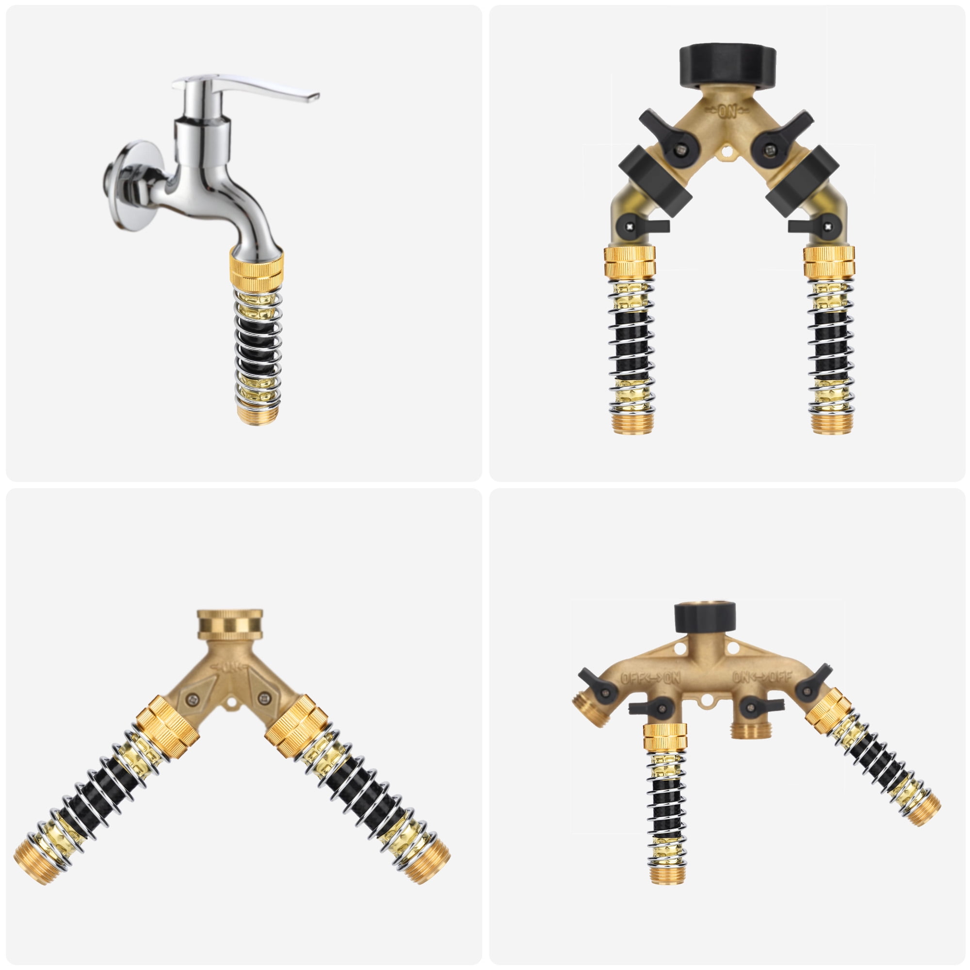 2pcs Garden Hose Extension Adapters, Hose Kink Coil Spring Protectors ...