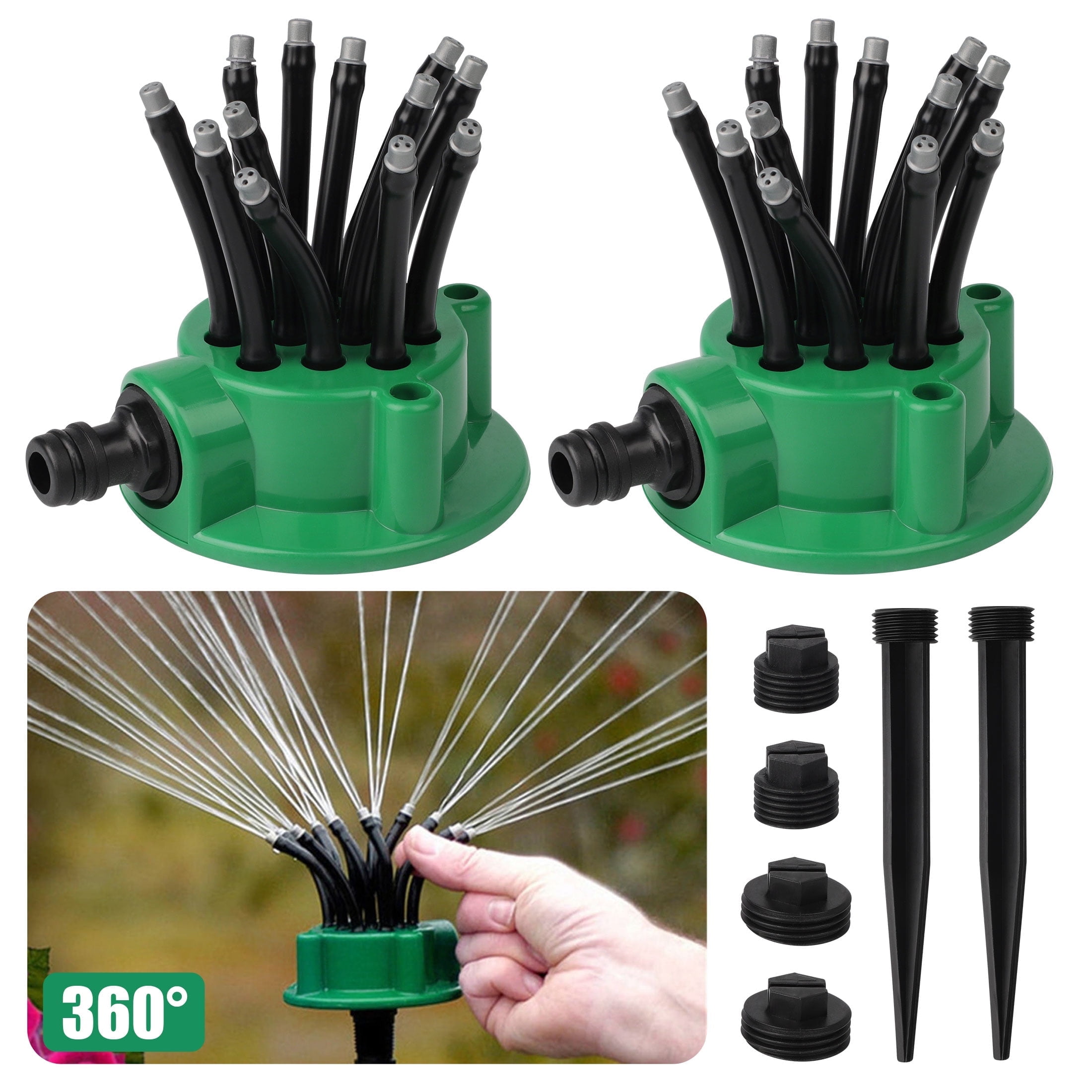 2pcs Garden Sprinkler, EEEkit Flexible Small 360° Adjustable Irrigation ...