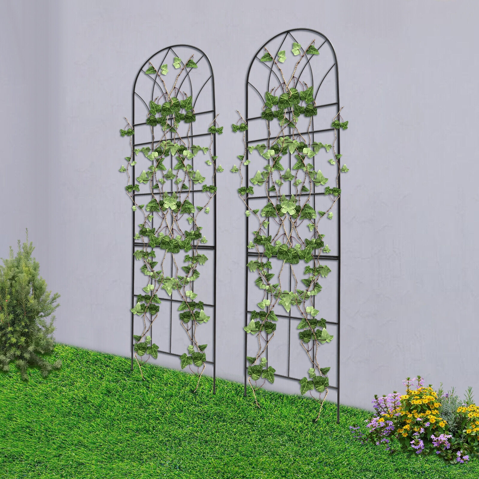 2pcs Garden Trellis for Climbing Outdoor Roses Vines Flower Supports ...