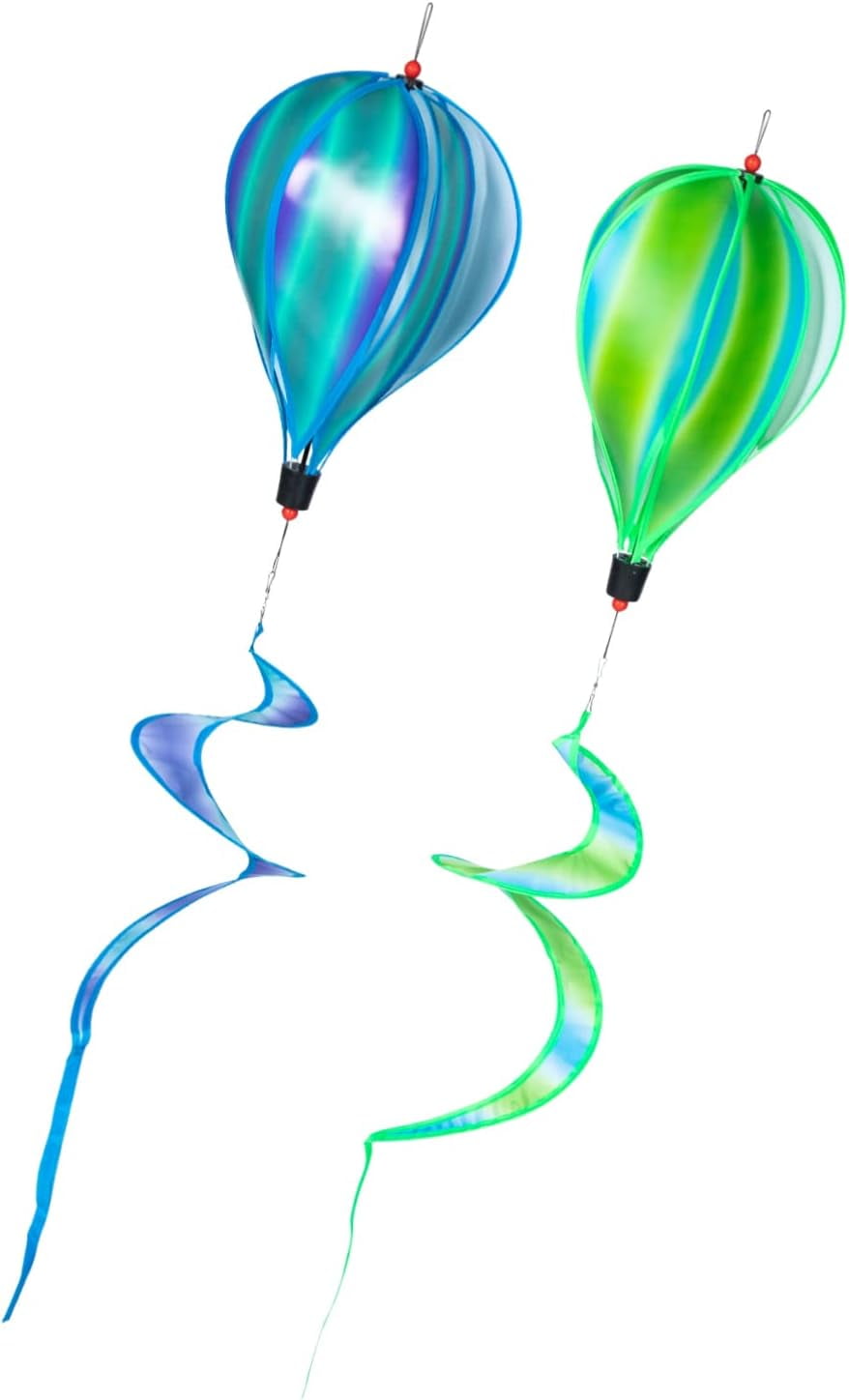 2pcs Garden Windmill Rainbow Windsock Hot Air Balloon Whirligig Garden ...