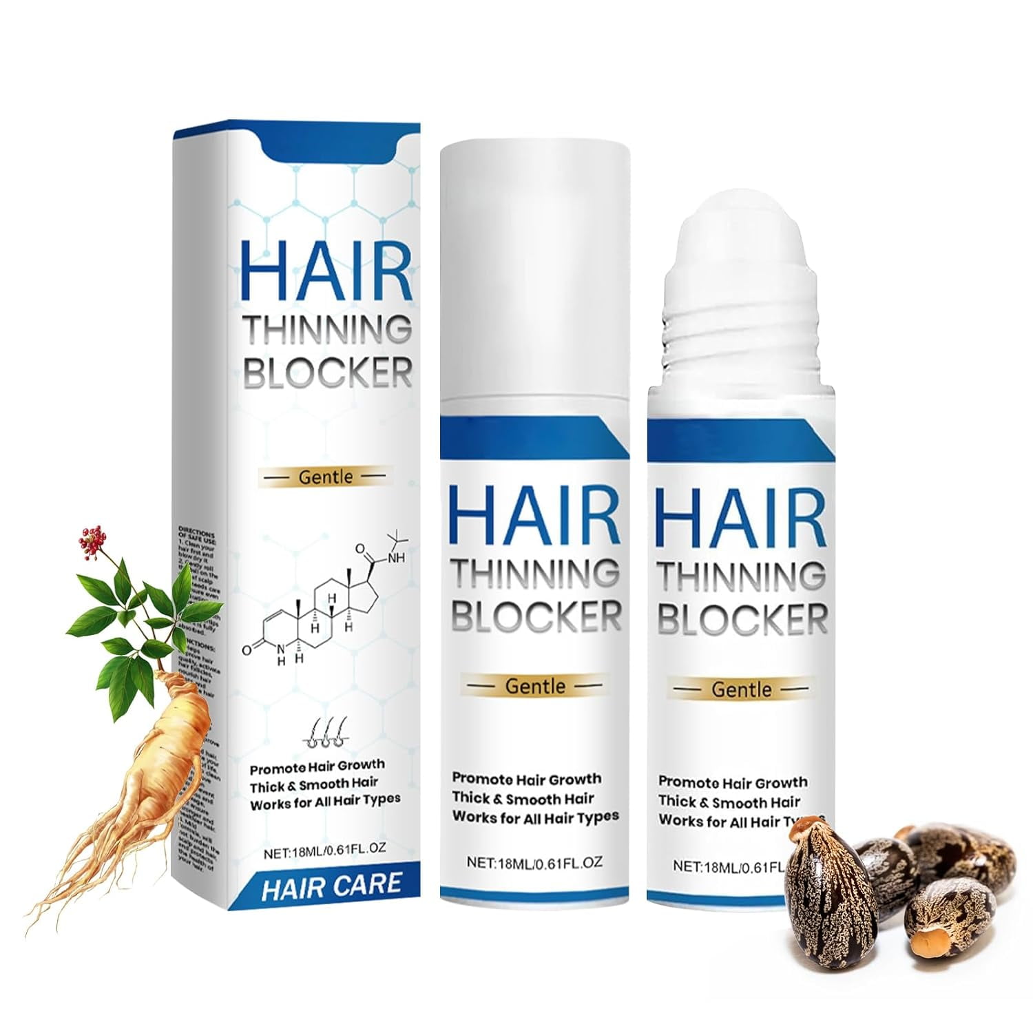 2pcs Genthair DHT 𝐁𝐥𝐨𝐜𝐤𝐞𝐫 for Men,Genthair Hair Growth Roller, Genthair ...