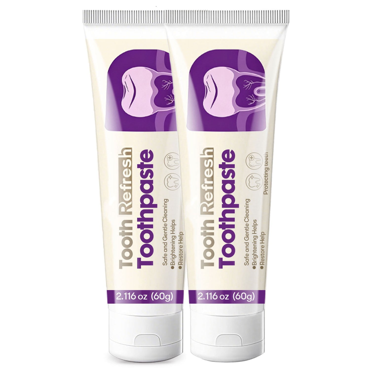 2pcs Gentle Teeth Cleaning Breath Care Oral Toothpaste 60g - Walmart.com