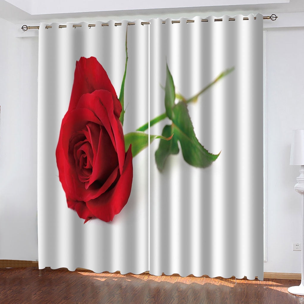 2pcs Geometric Abstract 3D Art Painting Curtain With Rod Pocket Mount ...