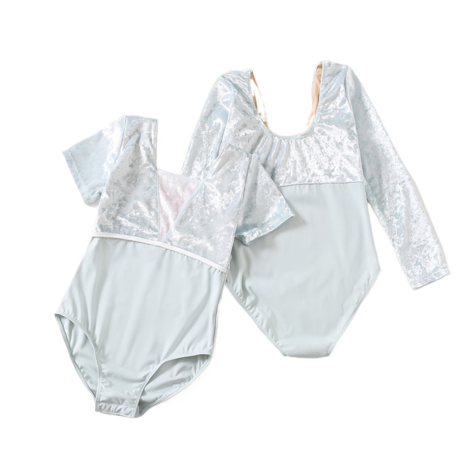 2pcs Girl Dance Ballet Autumn Winter Leotards Splice Practice Clothing ...