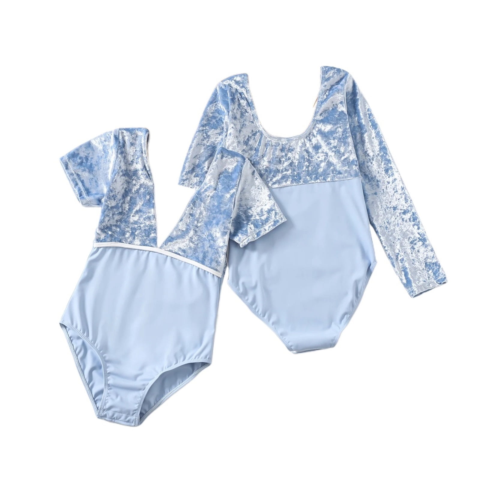 2pcs Girl Dance Ballet Autumn Winter Leotards Splice Practice Clothing ...