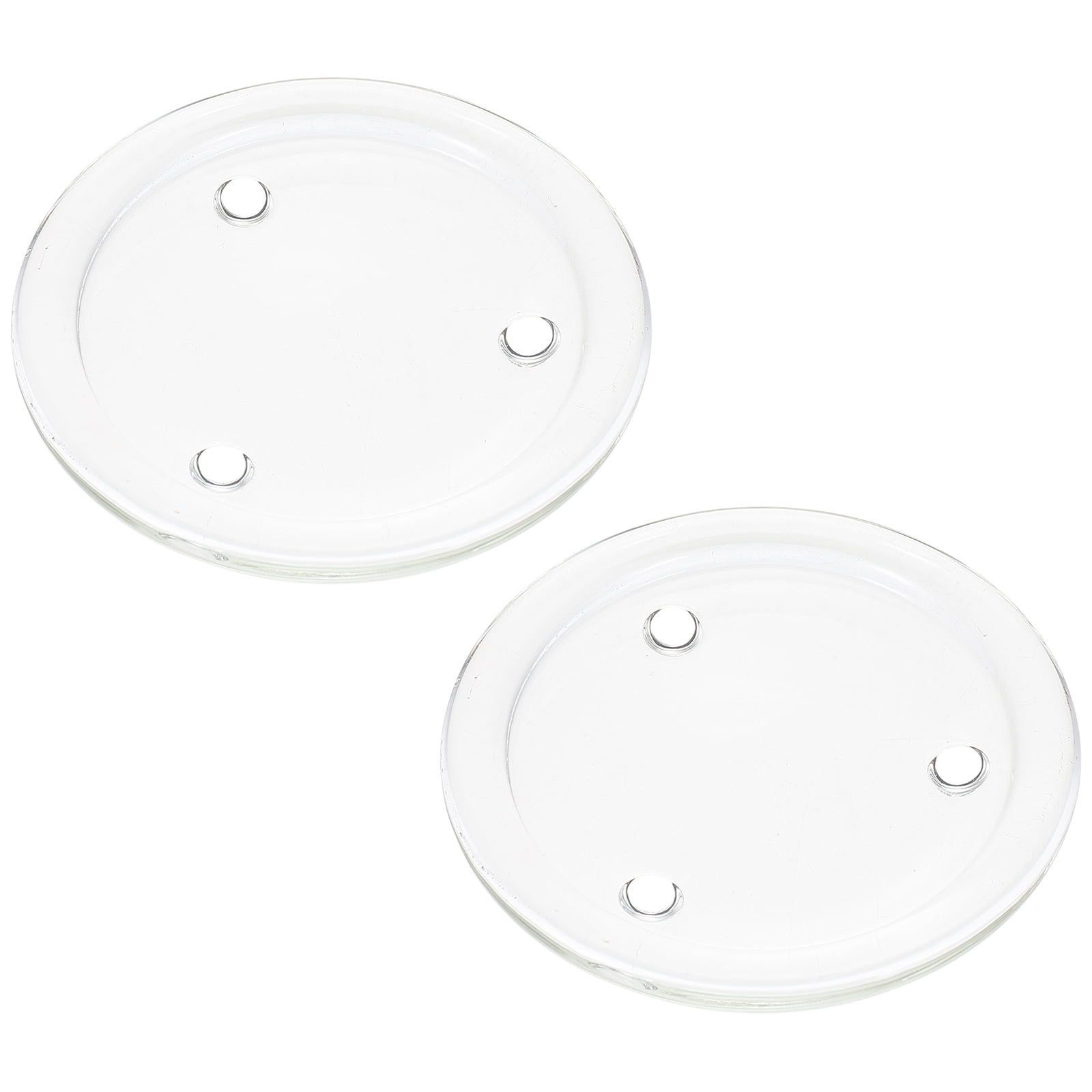 2pcs Glass Holder Clear Transparent Round Plate Round Clear Glass ...